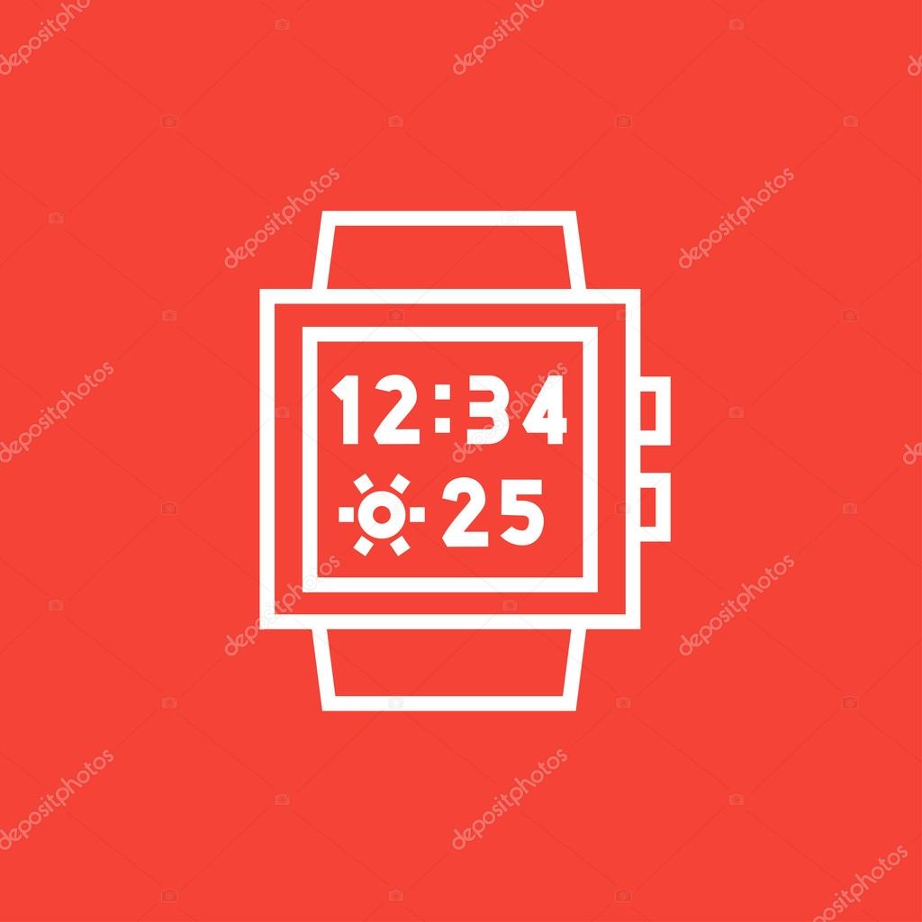 Smartwatch line icon. Stock Vector by ©VisualGeneration 106140356