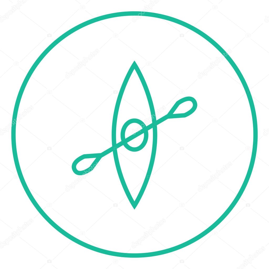 Kayak con el icono de la l nea de paleta. 2024