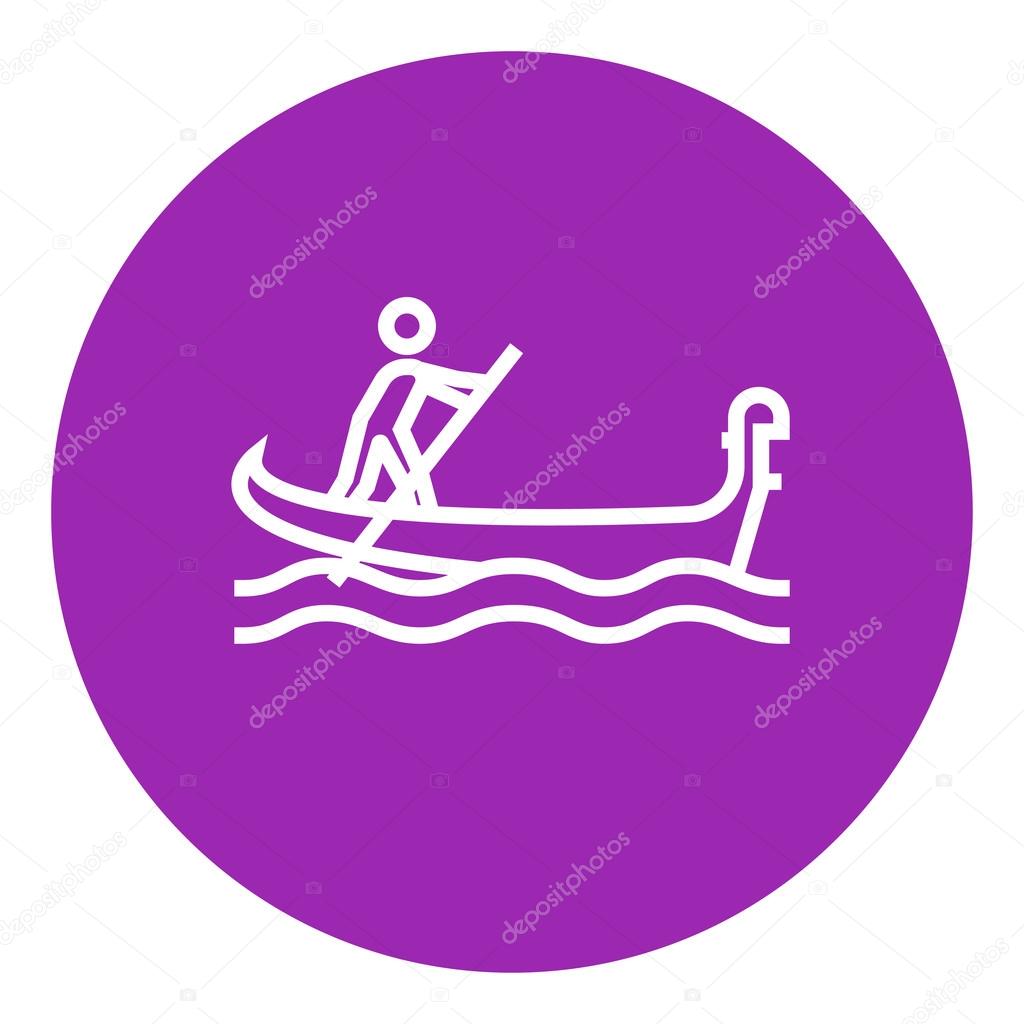 Sailor rowing boat line icon. Stock Vector by ©VisualGeneration 106826922