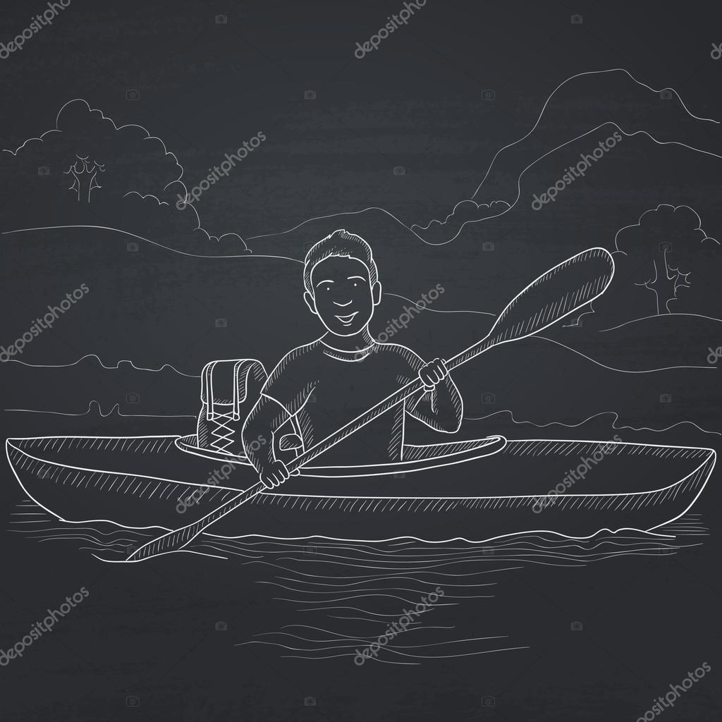 Man canoeing on the river. Stock Vector Image by ©VisualGeneration ...