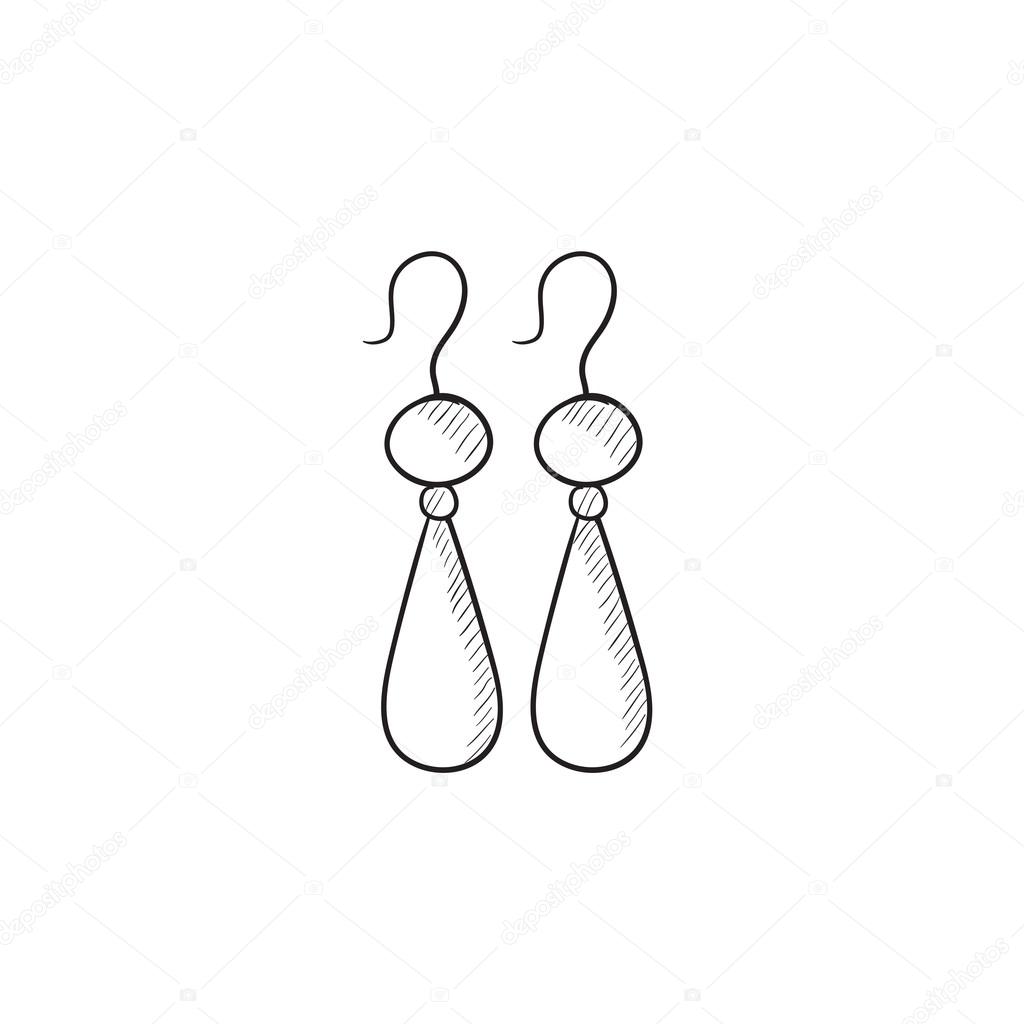 Paire de boucles d’oreilles dessin icône — Image vectorielle rastudio ...