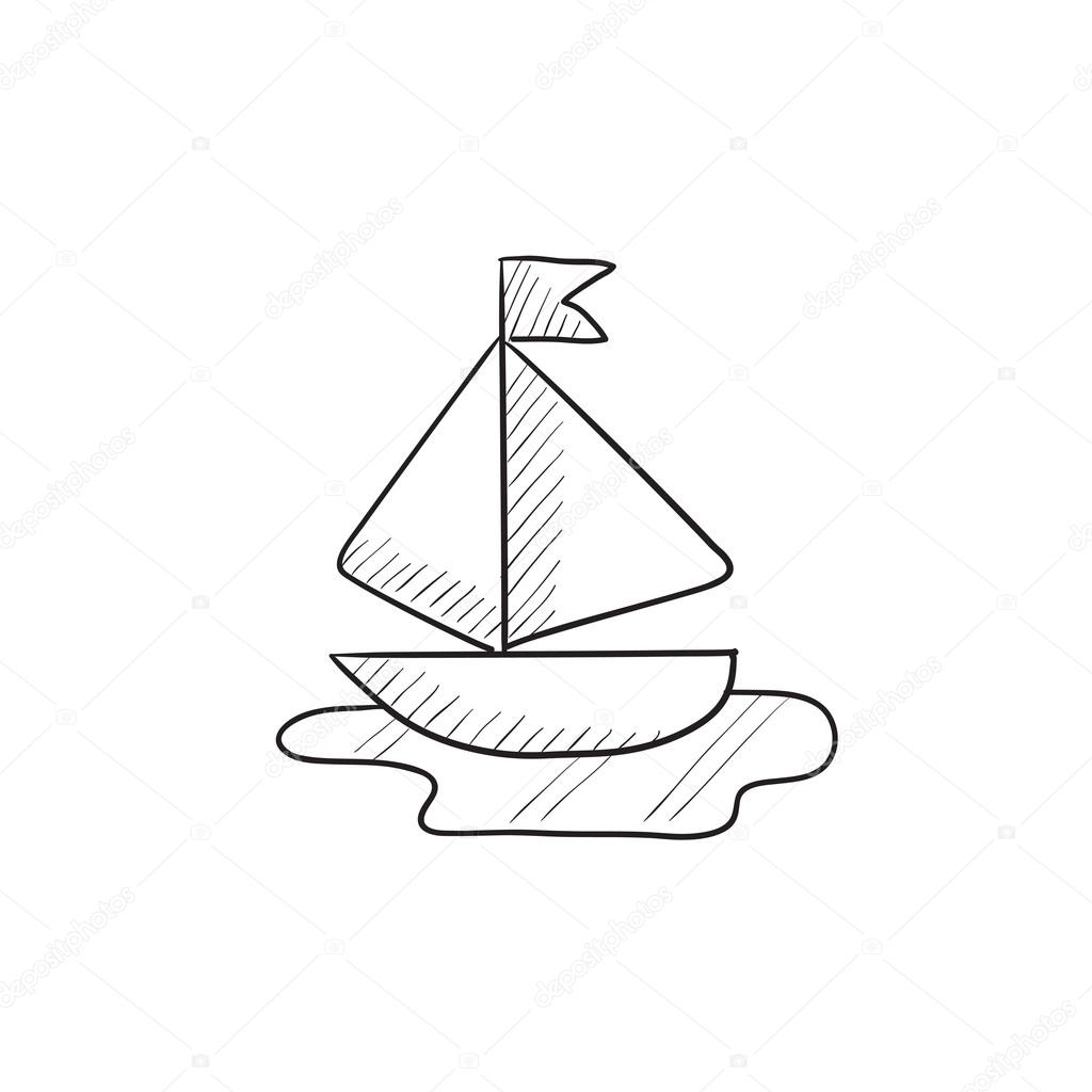 Toy model of ship sketch icon. Stock Vector by ©VisualGeneration 112215470