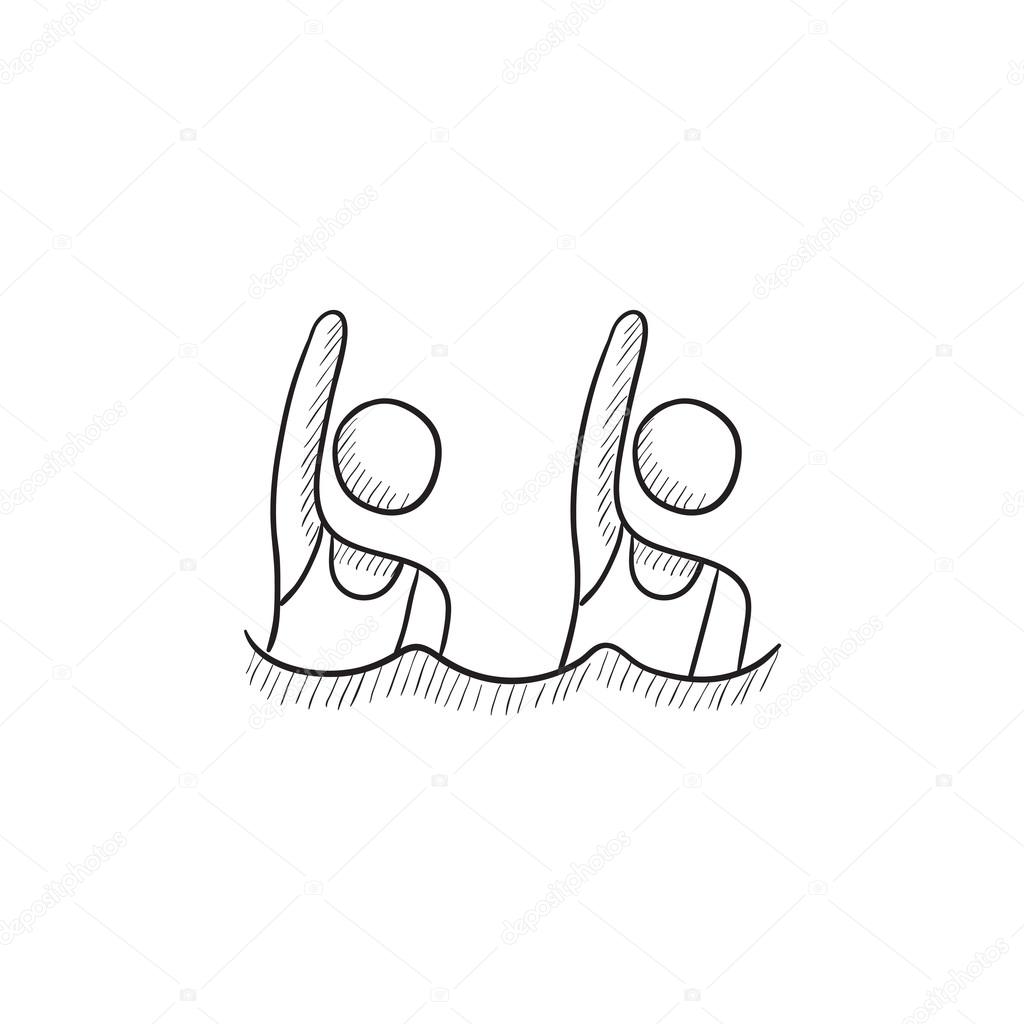 Synchronized swimming sketch icon. — Stock Vector © VisualGeneration ... Synchronized swimming sketch icon. — Stock Vector © VisualGeneration ...