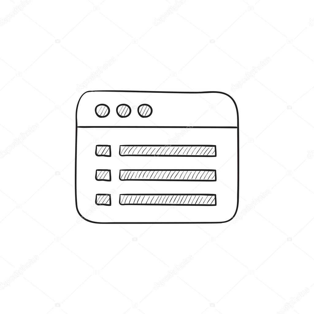 Browser window with folder contents sketch icon. Stock Vector Image by ...