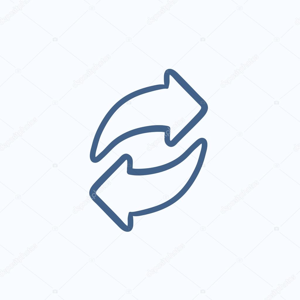 Two circular arrows sketch icon. Stock Vector by ©VisualGeneration 113187654