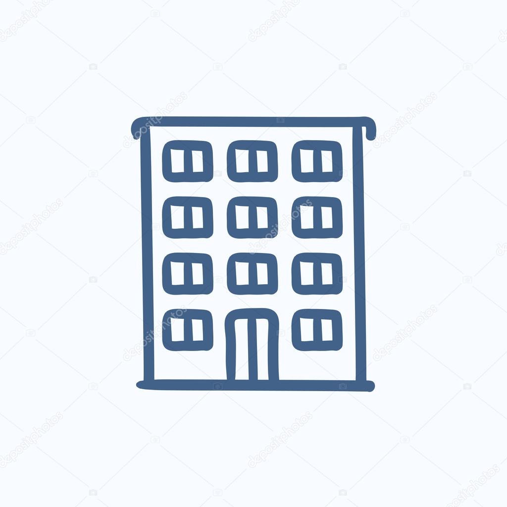 Residential building sketch icon. Stock Vector Image by ...