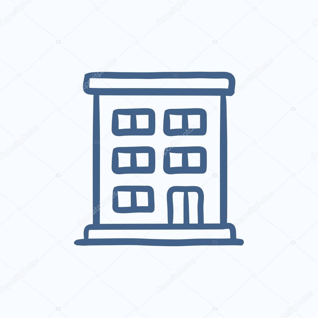Residential building sketch icon. Stock Vector Image by ...