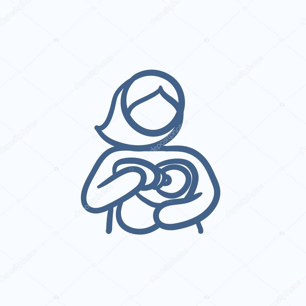 Woman nursing baby sketch icon. Stock Vector Image by ©VisualGeneration ...