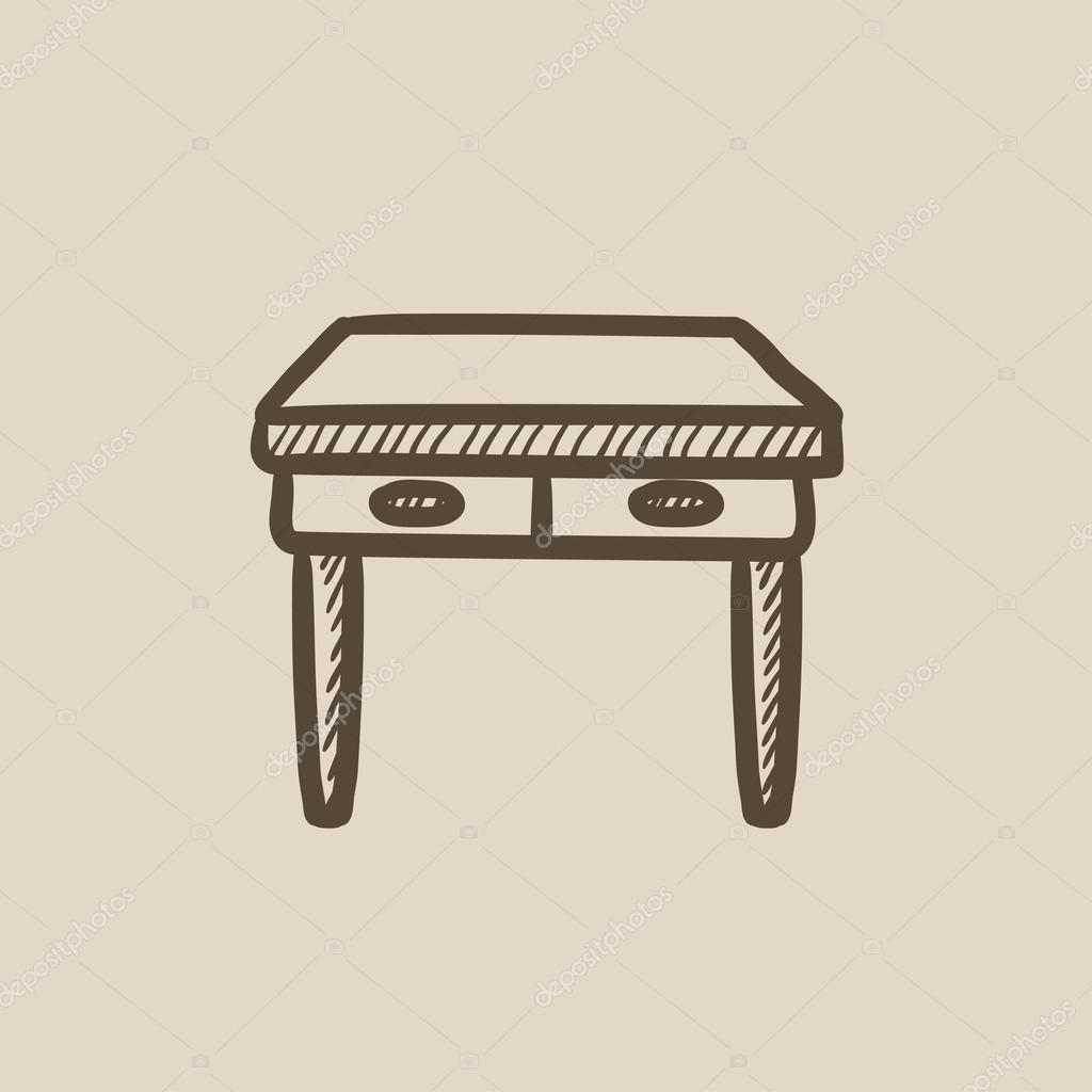 Table with drawers sketch icon. Stock Vector by ©VisualGeneration 115047620