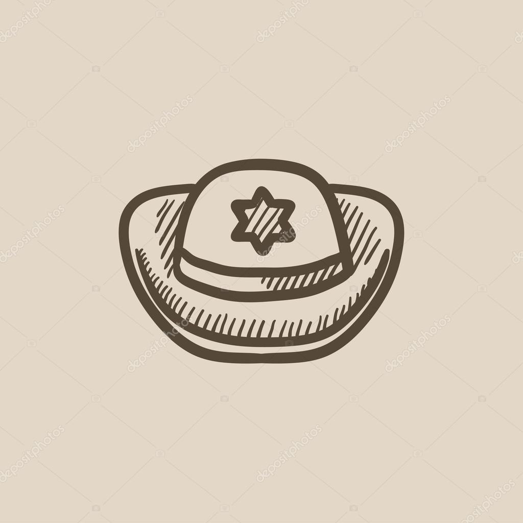 Sheriff hat sketch icon. Stock Vector by ©VisualGeneration 115234480