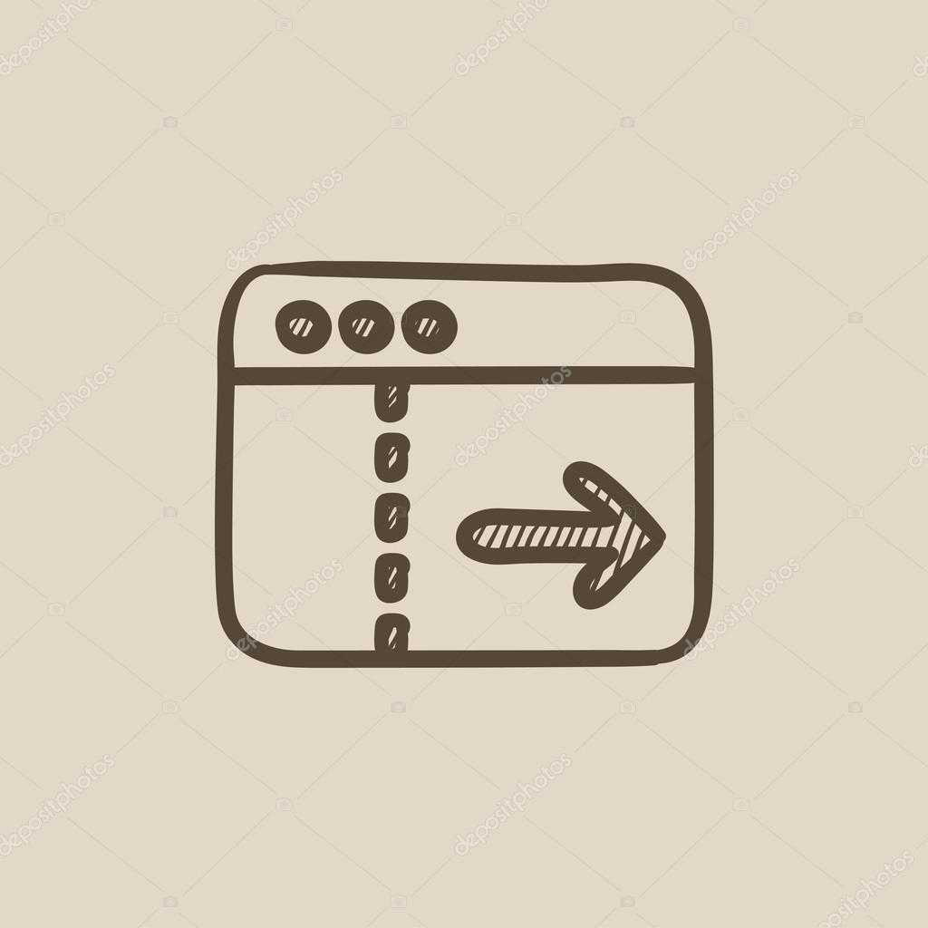 Browser window with arrow right sketch icon. Stock Vector by ...