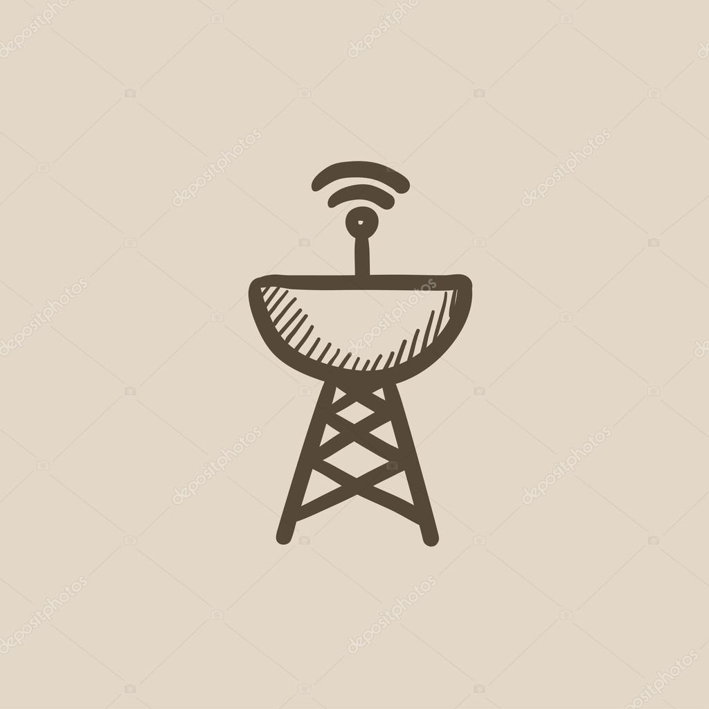 Radar parabólica icono del boceto . Vector de stock #115249800 de ...