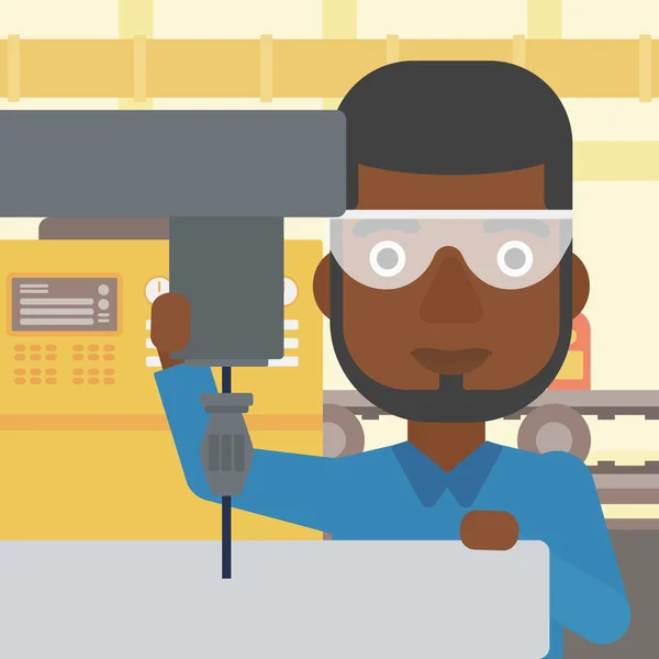 Man working on milling machine. Stock Vector Image by ©VisualGeneration ...