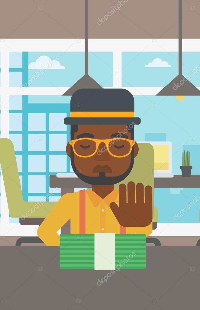 Man refusing bribe vector illustration. Stock Vector by ... Man refusing bribe vector illustration. Stock Vector by ...