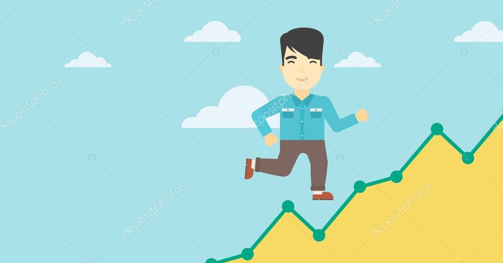 Empresario corriendo arriba. 2024