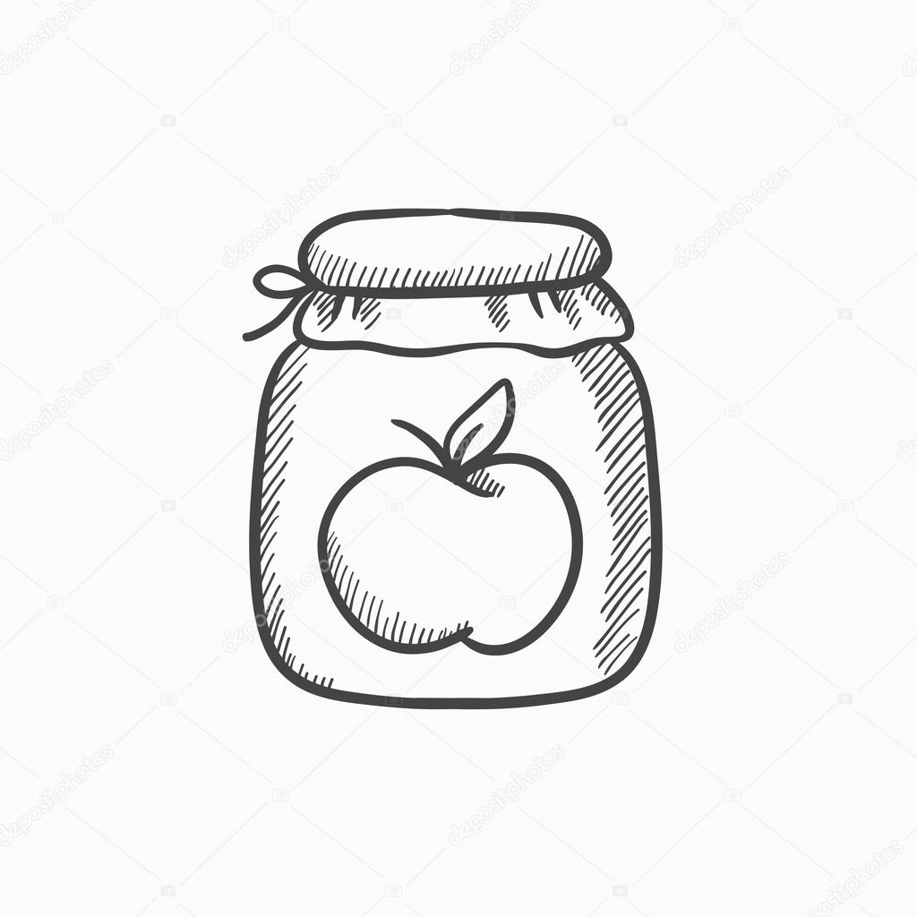 Apple jam jar sketch icon. Stock Vector Image by ©VisualGeneration ...