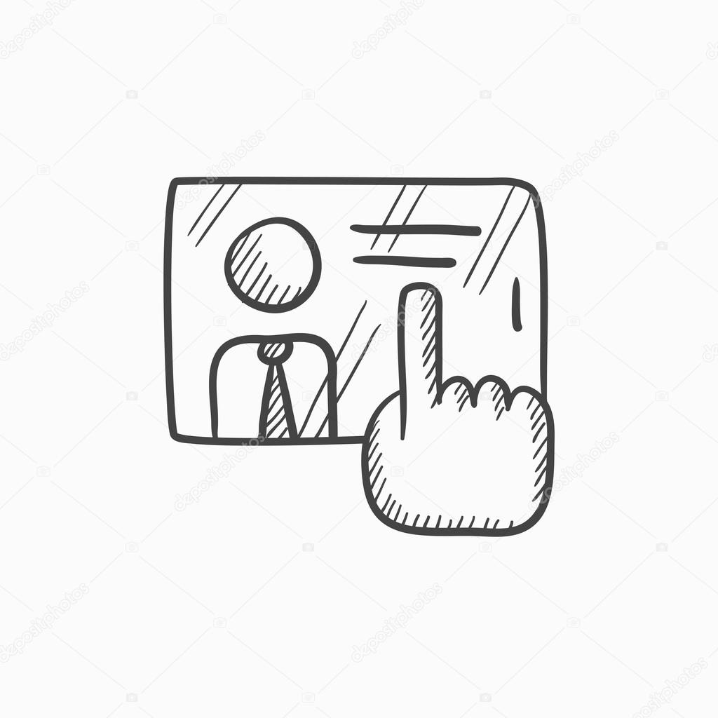 Hand touching screen sketch icon. Stock Vector by ©VisualGeneration ...