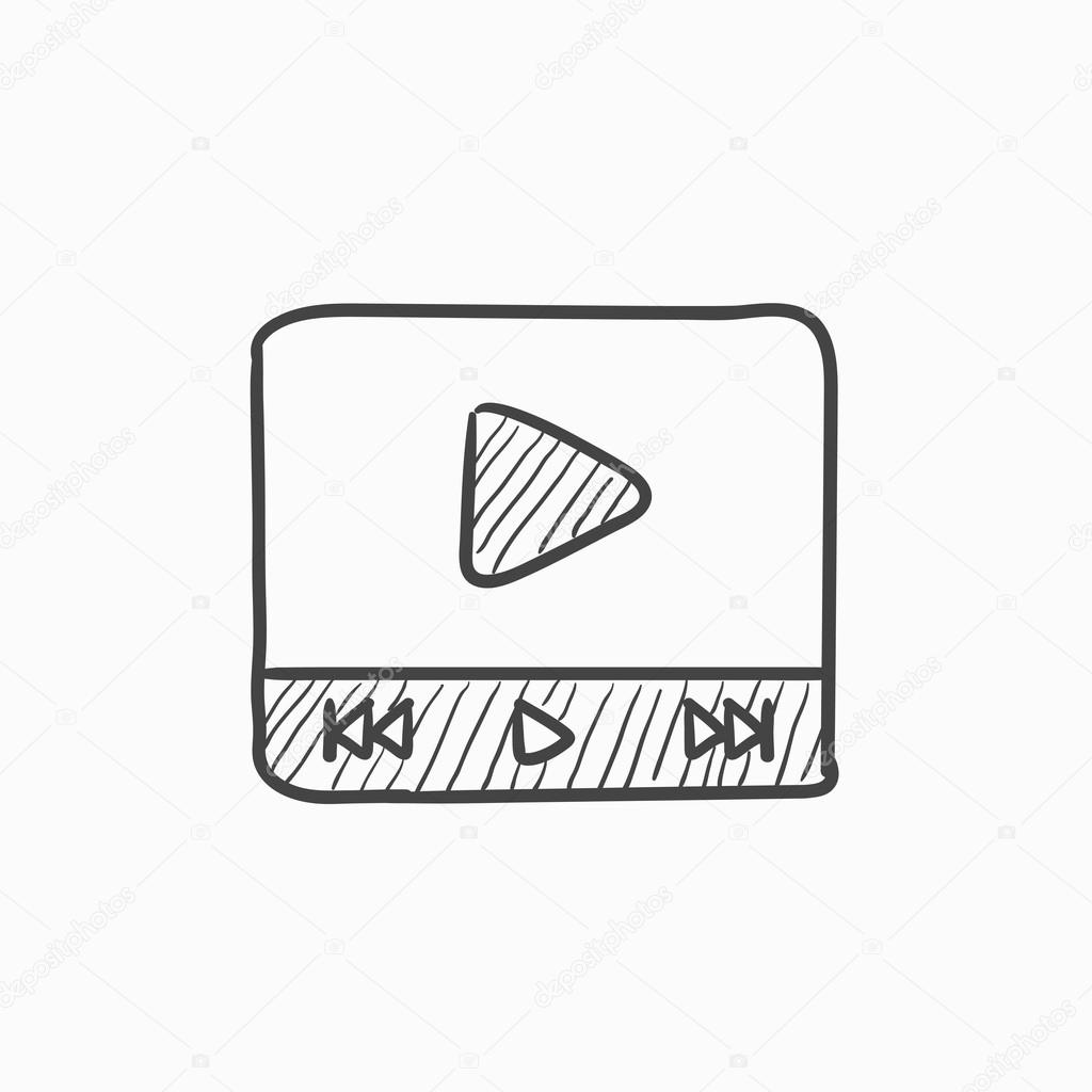 Video player sketch icon. Stock Vector by ©VisualGeneration 118946912