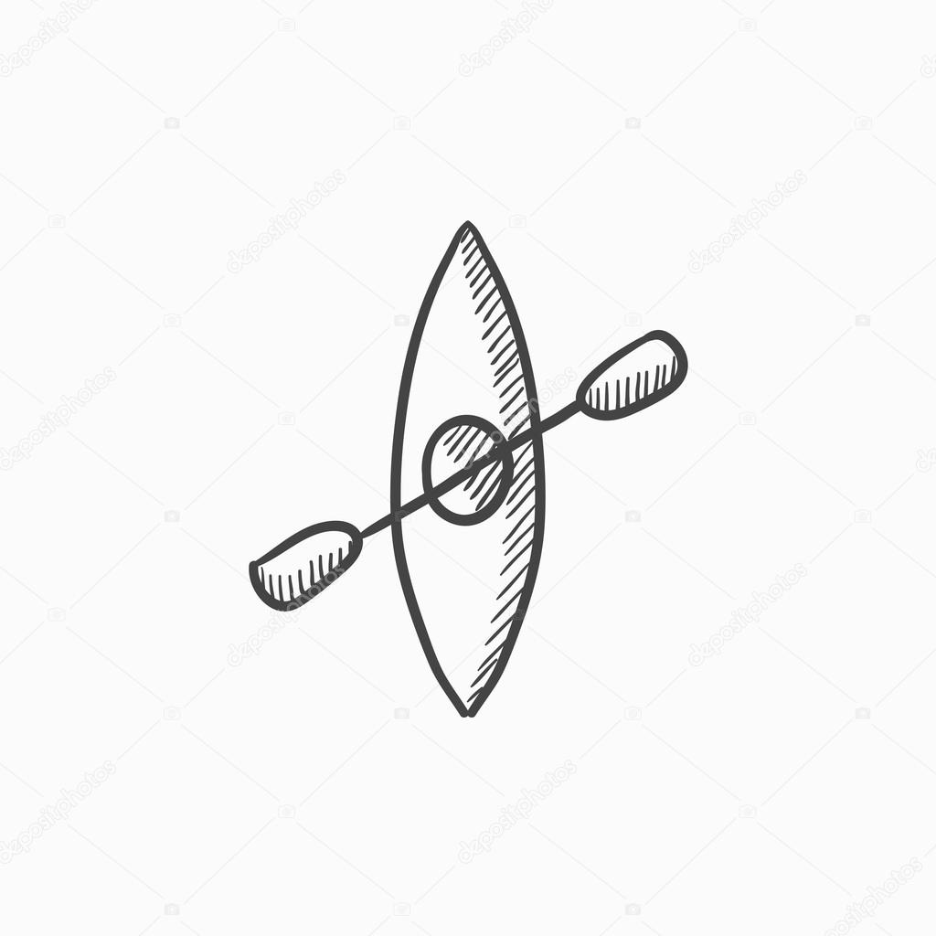 Kayak with paddle sketch icon. — Stock Vector © VisualGeneration #118951158
