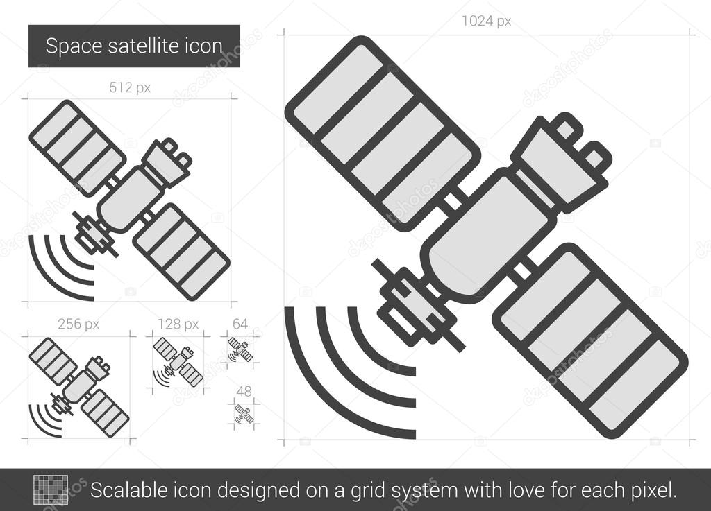 Space satellite line icon. Stock Vector by ©VisualGeneration 123415638