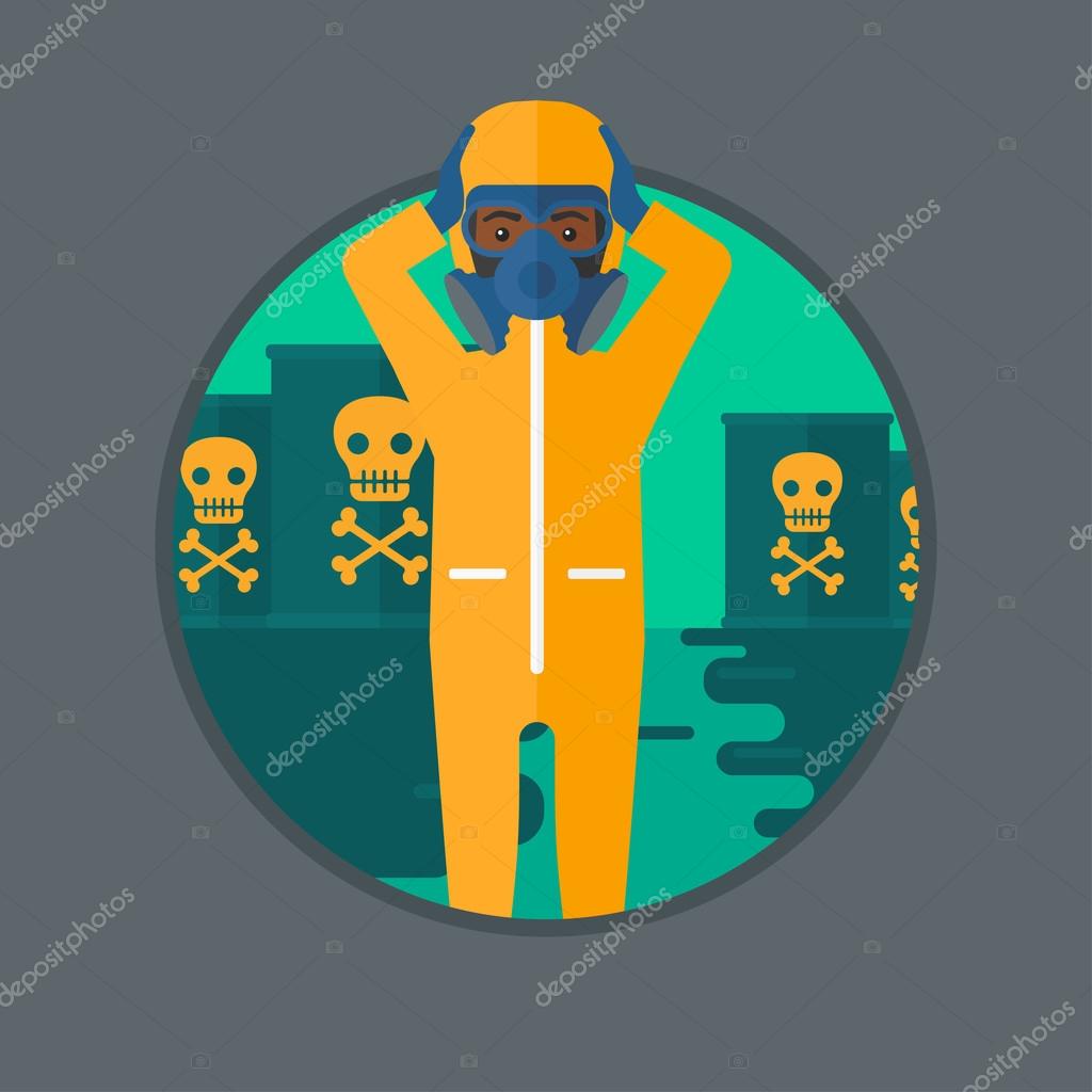 Man in radiation protective suit. Stock Vector Image by ...