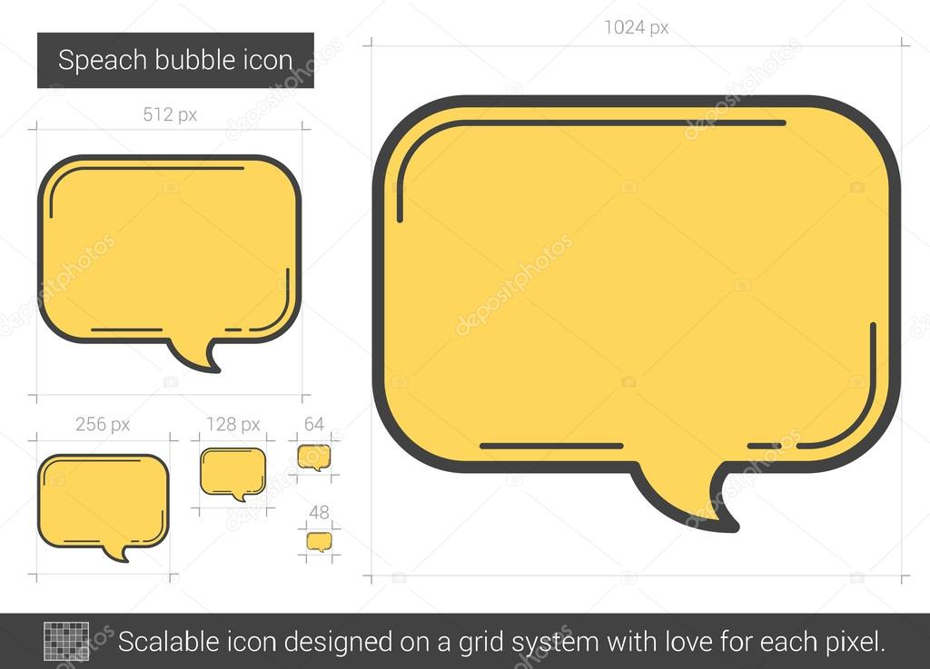 Speach bubble line icon. Stock Vector Image by ©VisualGeneration #124605898