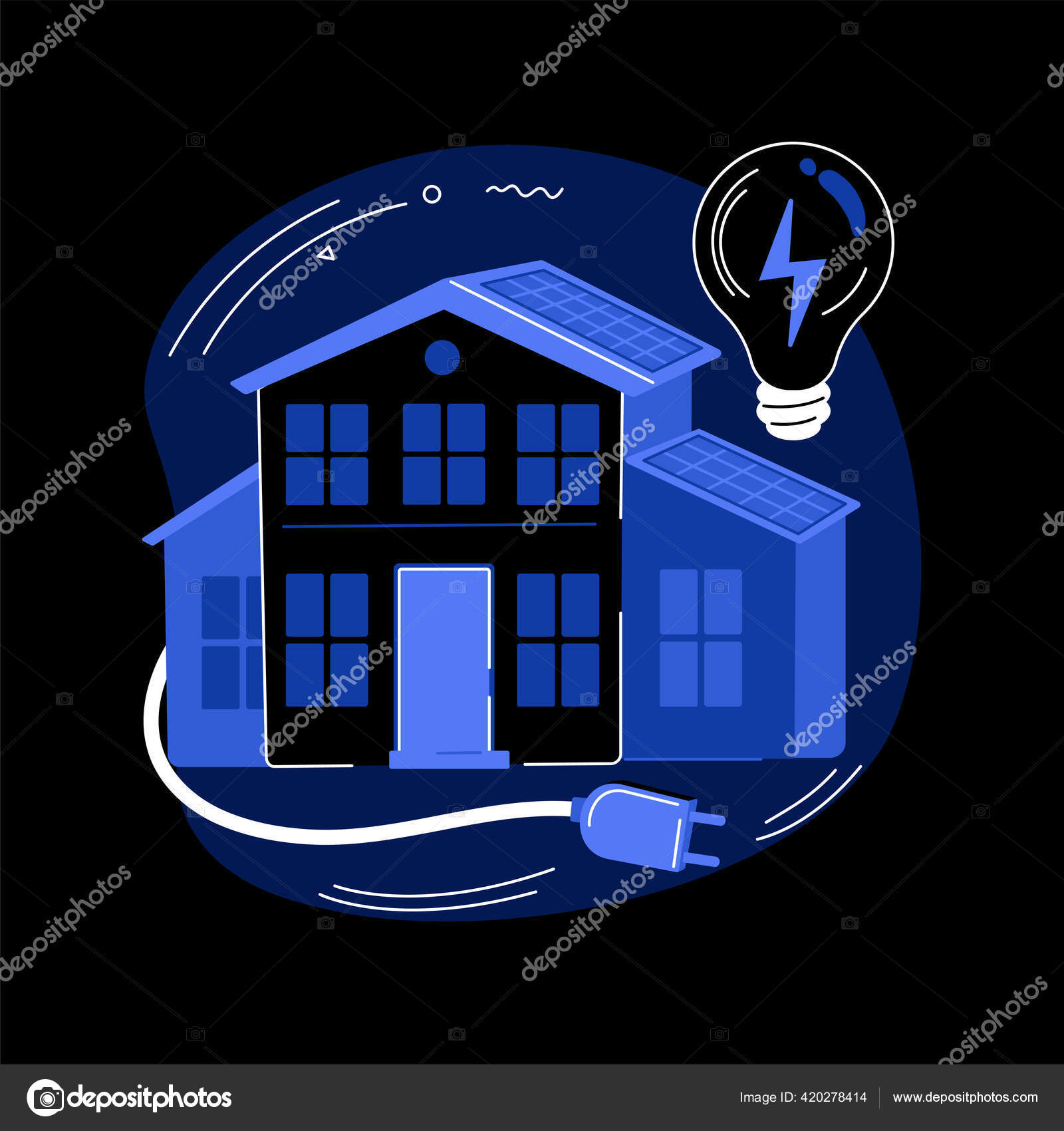 Energy-plus house abstract concept vector illustration. Stock Vector by ...