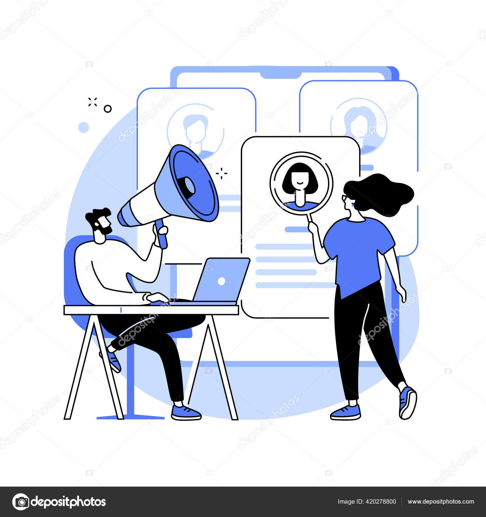 Hiring employee abstract concept vector illustration. Stock Vector by ...