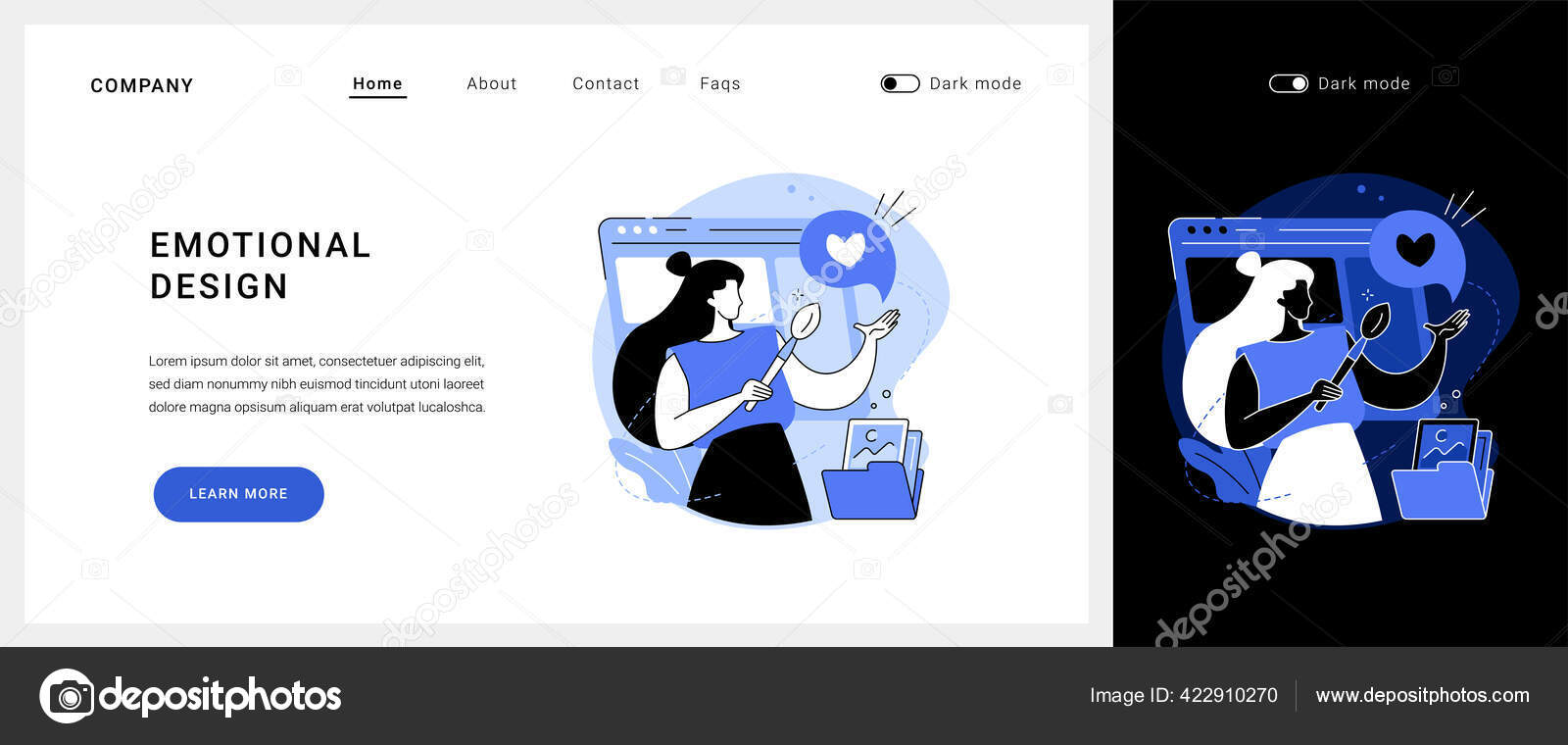 Emotional design vector concept landing page. Stock Vector by ...