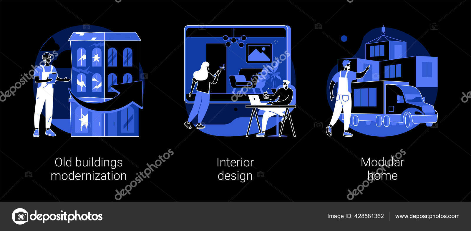 Architecture and building abstract concept vector illustrations. Stock ...