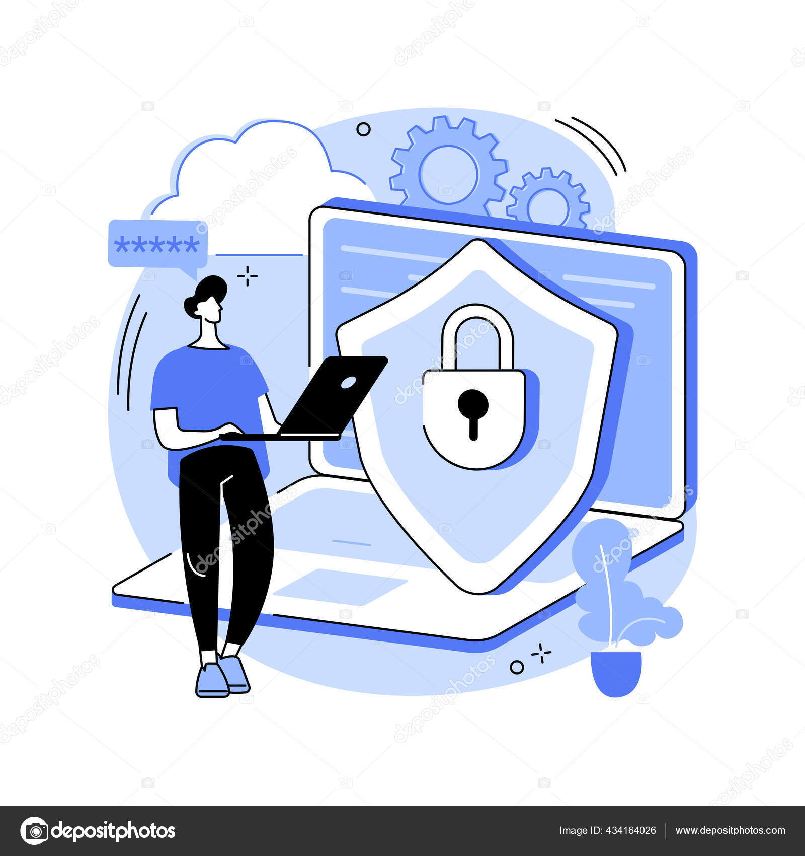 Cyber security software abstract concept vector illustration. Stock ...