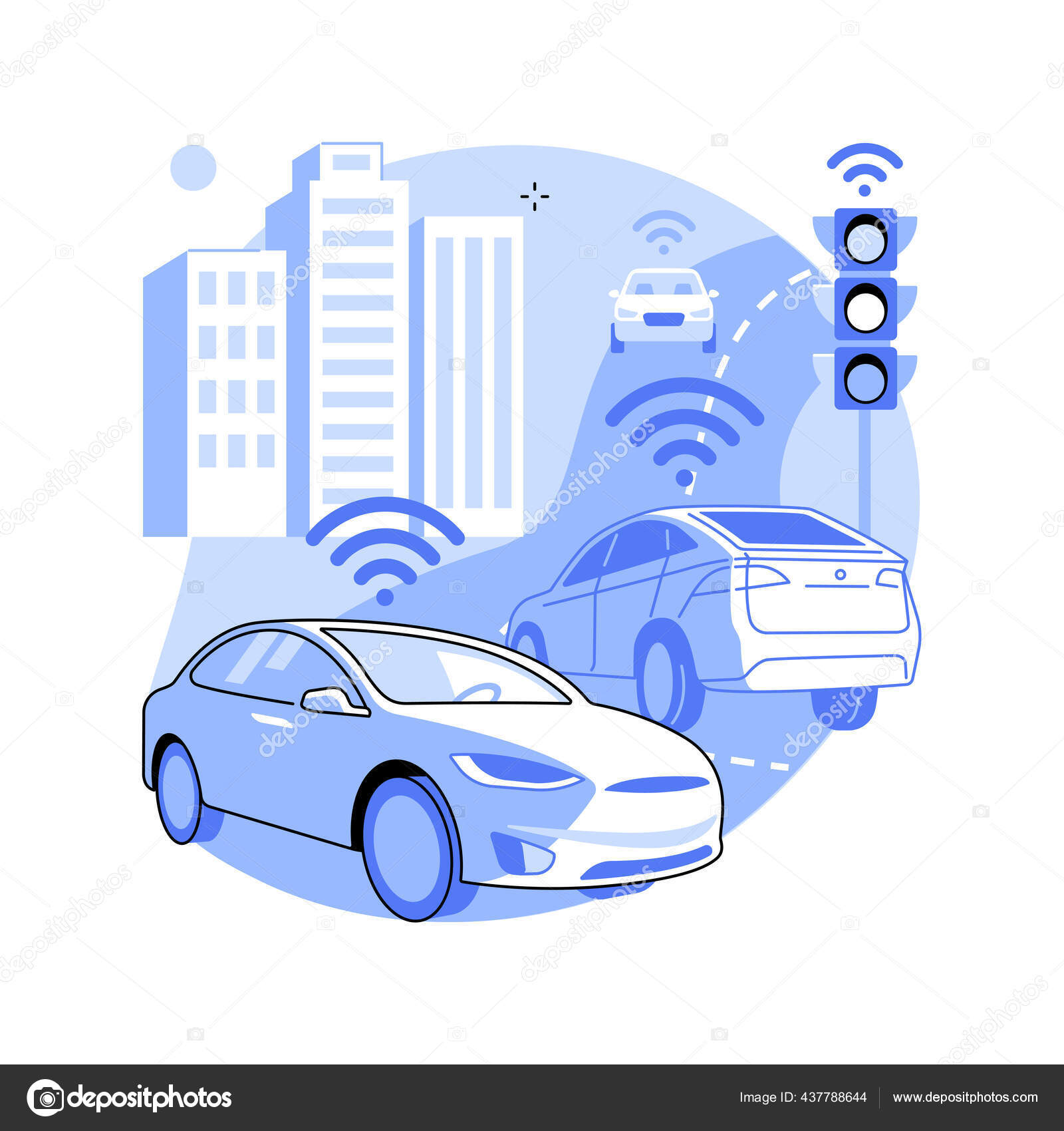 Smart roads construction abstract concept vector illustration. Stock ...