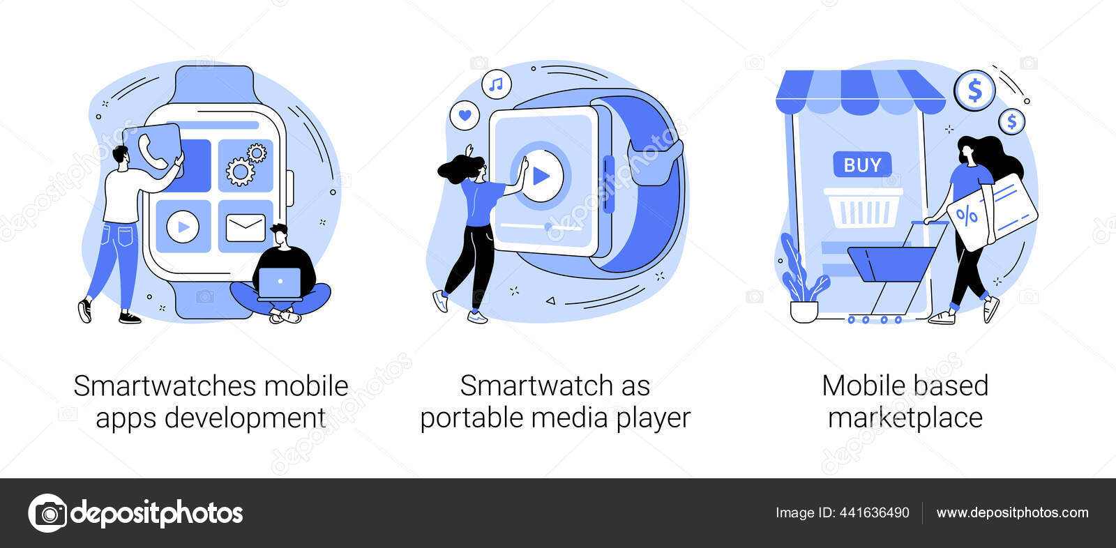 Wearable devices abstract concept vector illustrations. Stock Vector ...