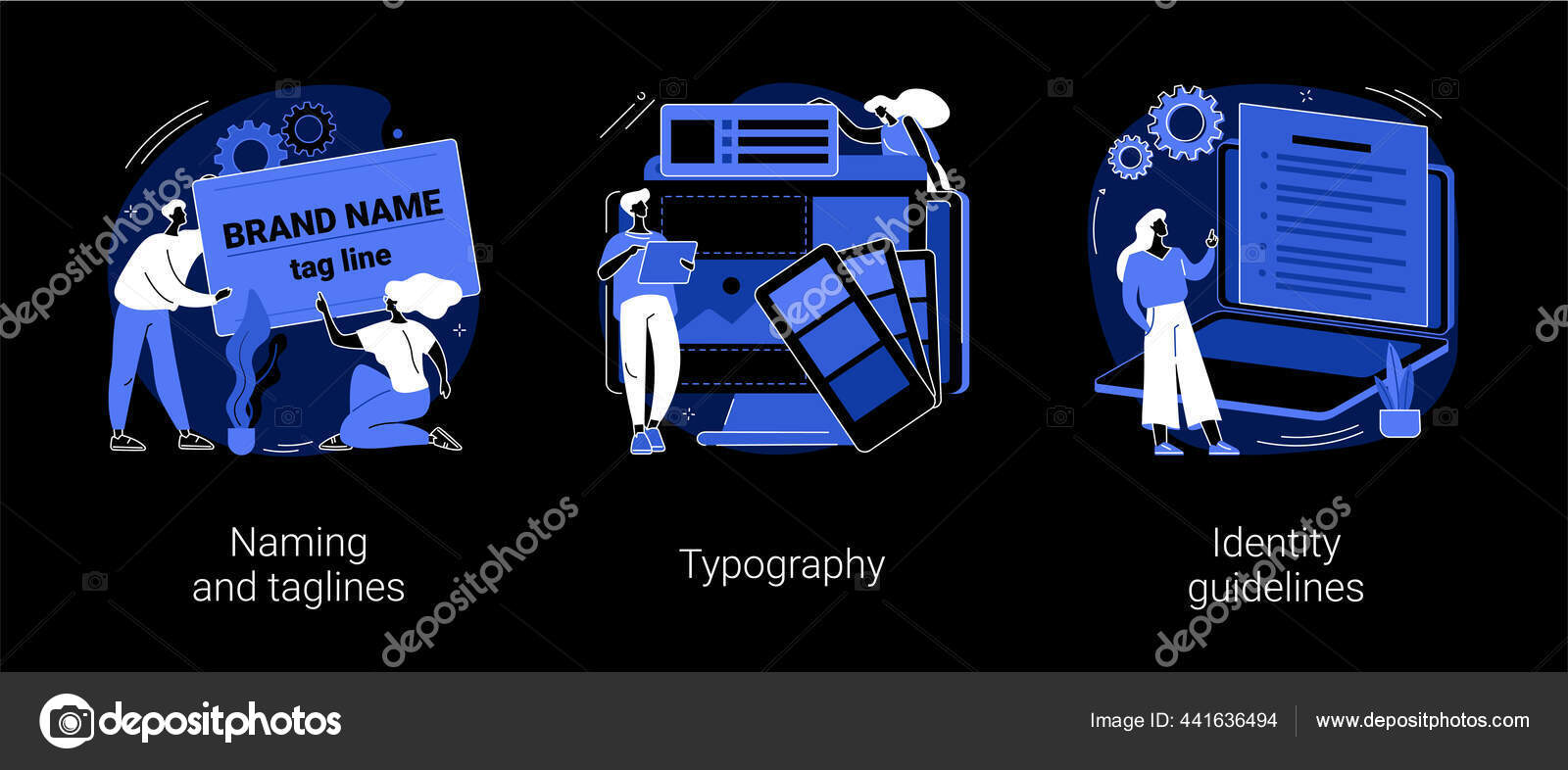 Brand identity abstract concept vector illustrations. Stock Vector ...