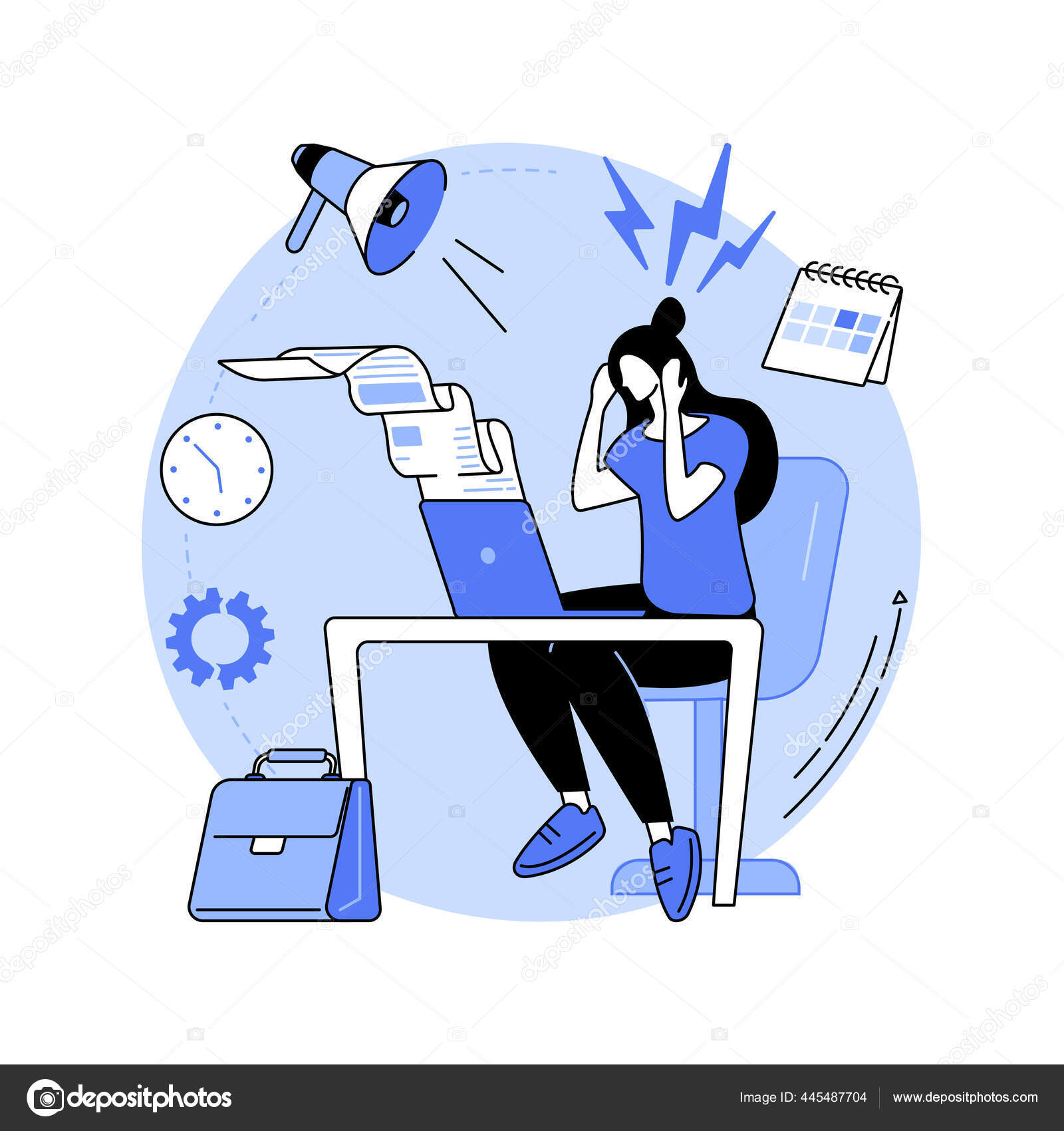 Stress abstract concept vector illustration. Stock Illustration by ...