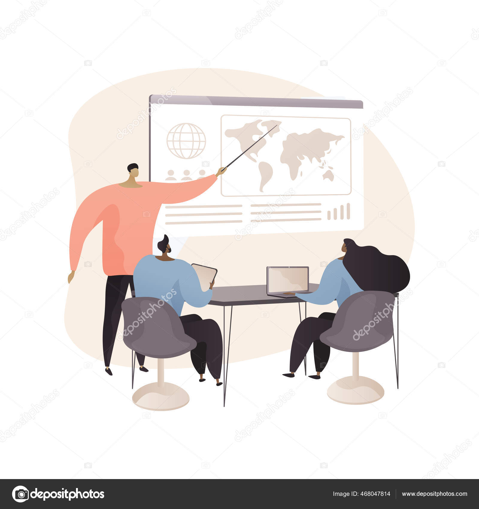 Digital Classroom Abstract Concept Vector Illustration Digital Tablet ...