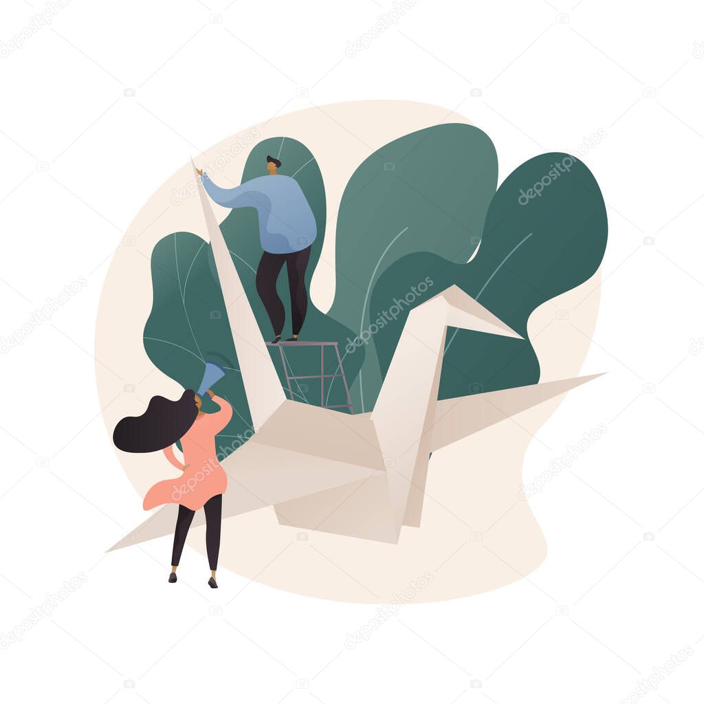 Origami abstracto concepto vector ilustraci n. Arte del plegado de ...