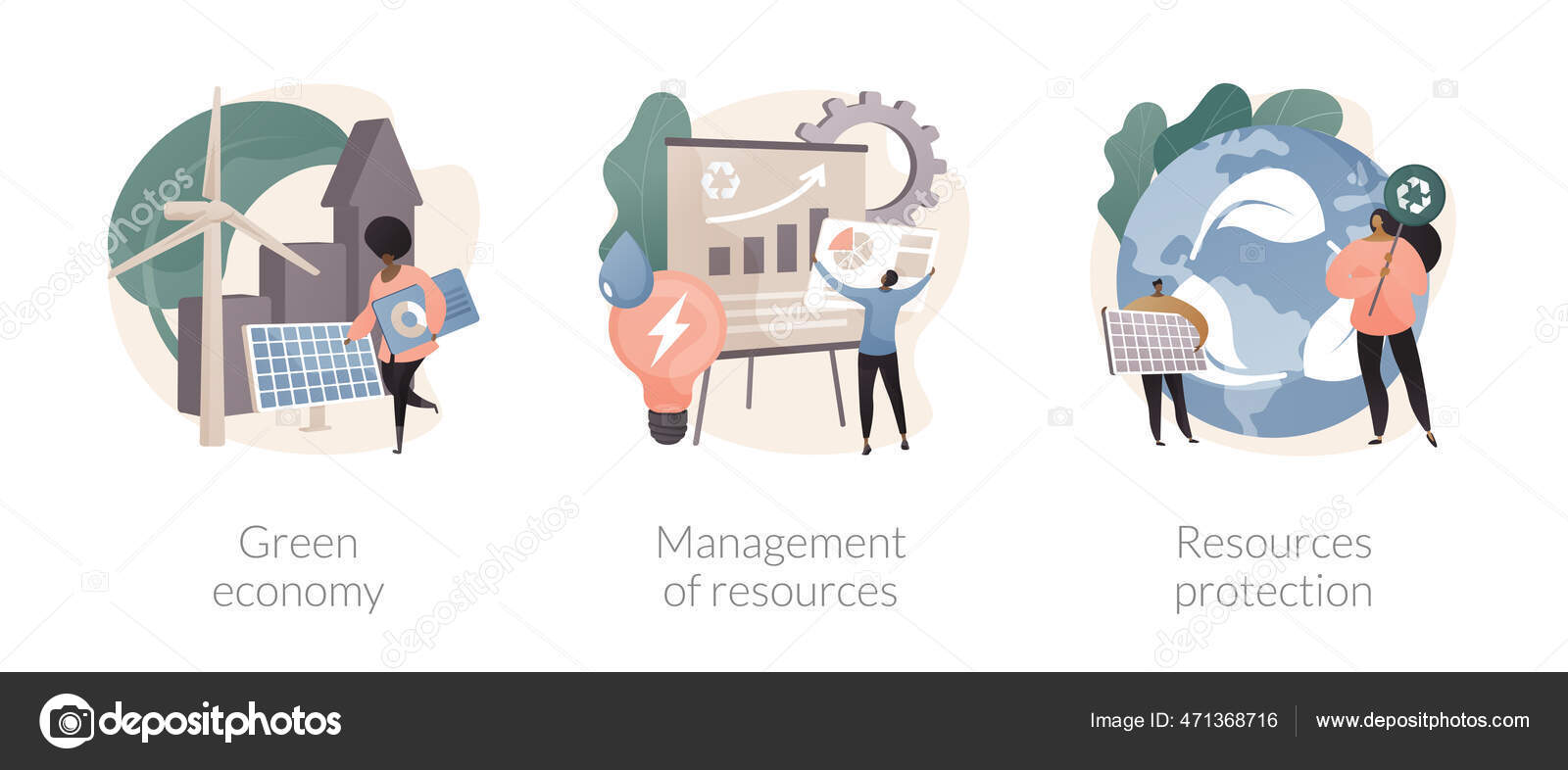 Sustainable development abstract concept vector illustrations. Stock ...