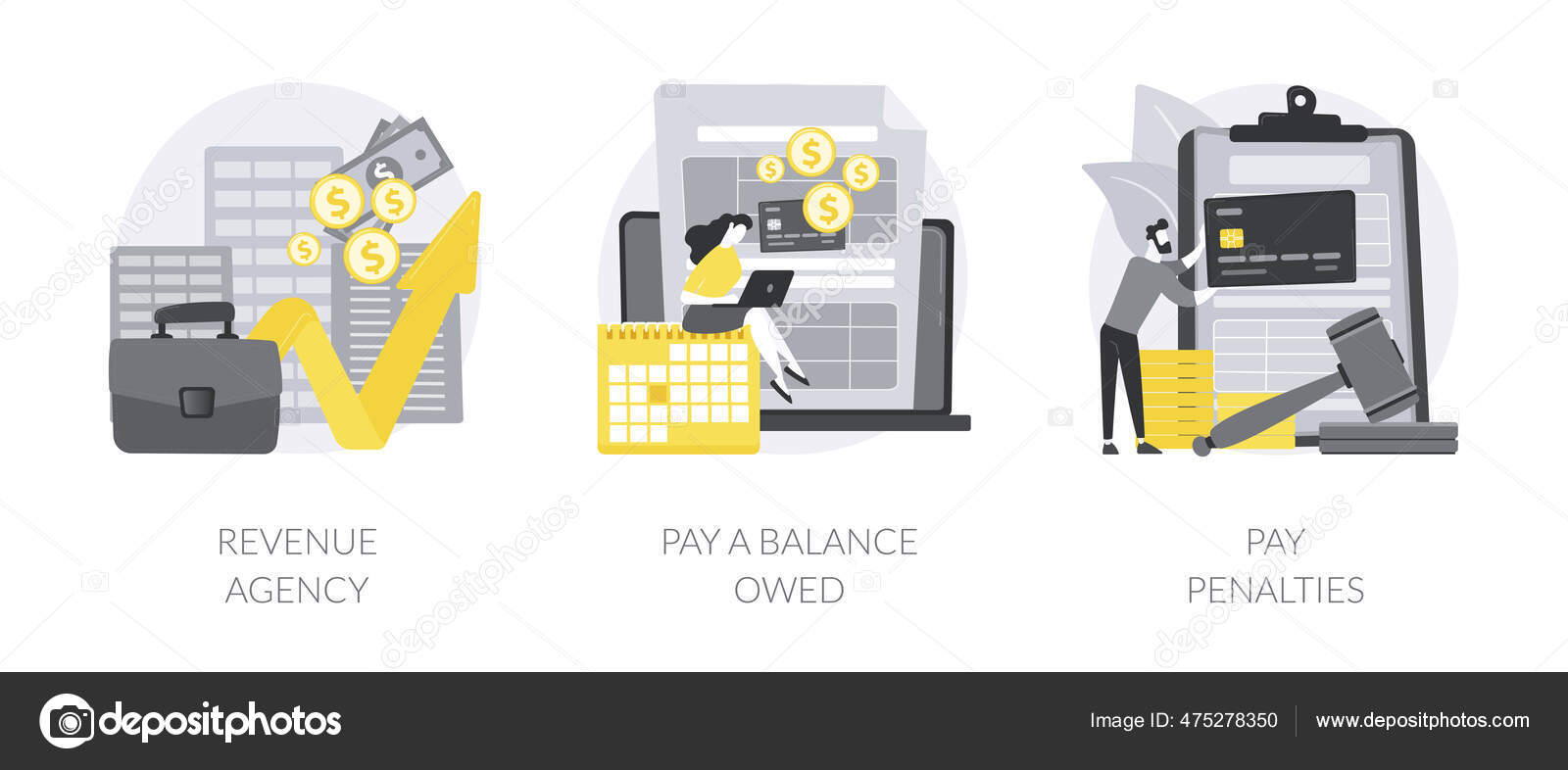 Tax payment abstract concept vector illustrations. Stock Vector Image ...