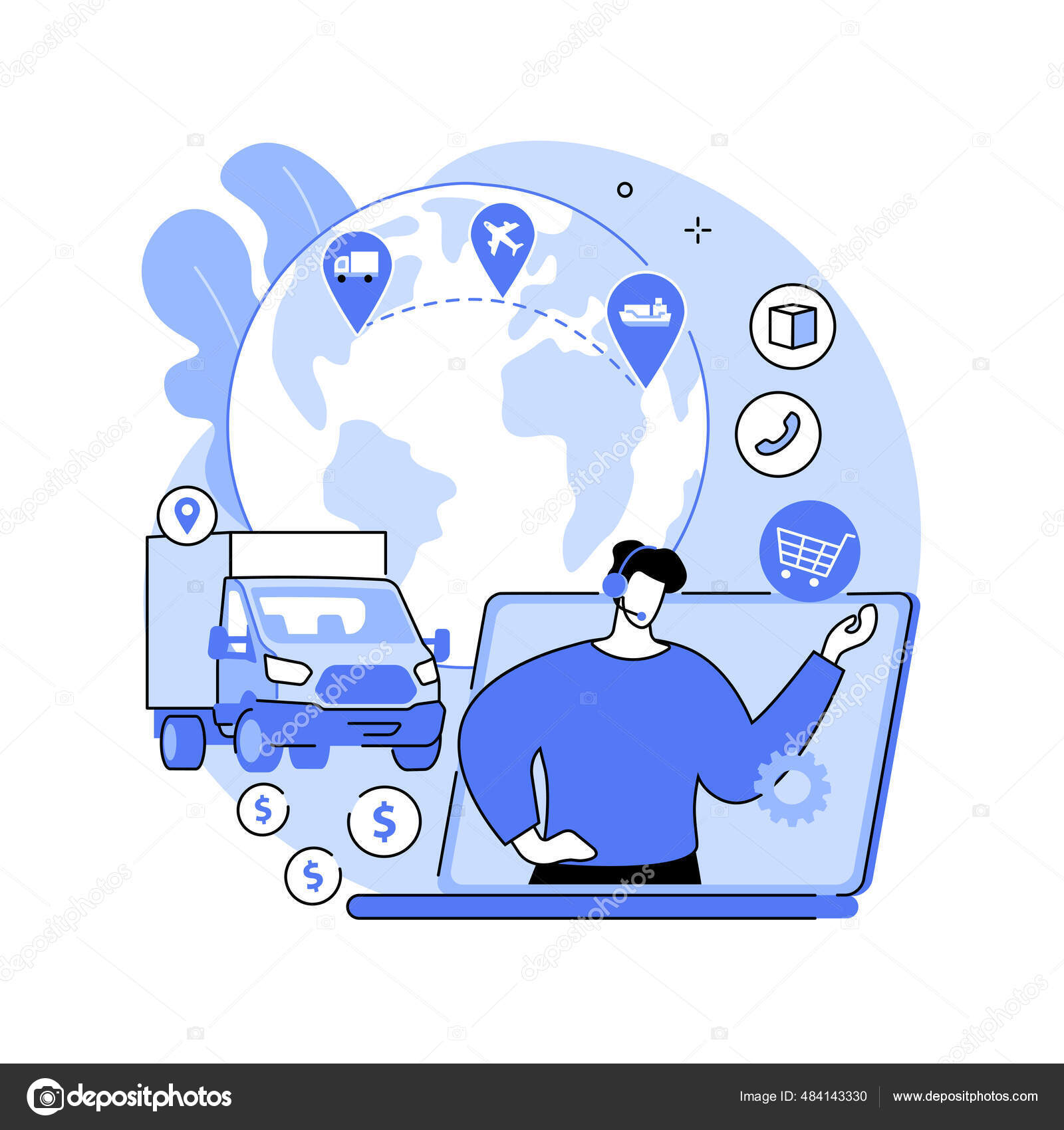 Handling and order processing abstract concept vector illustration ...