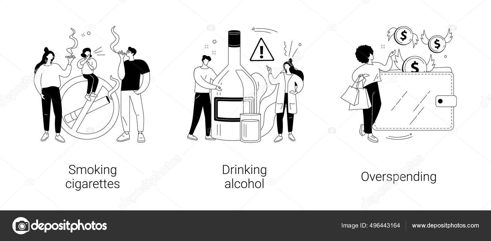 Bad habits abstract concept vector illustrations. Stock Vector Image by ...