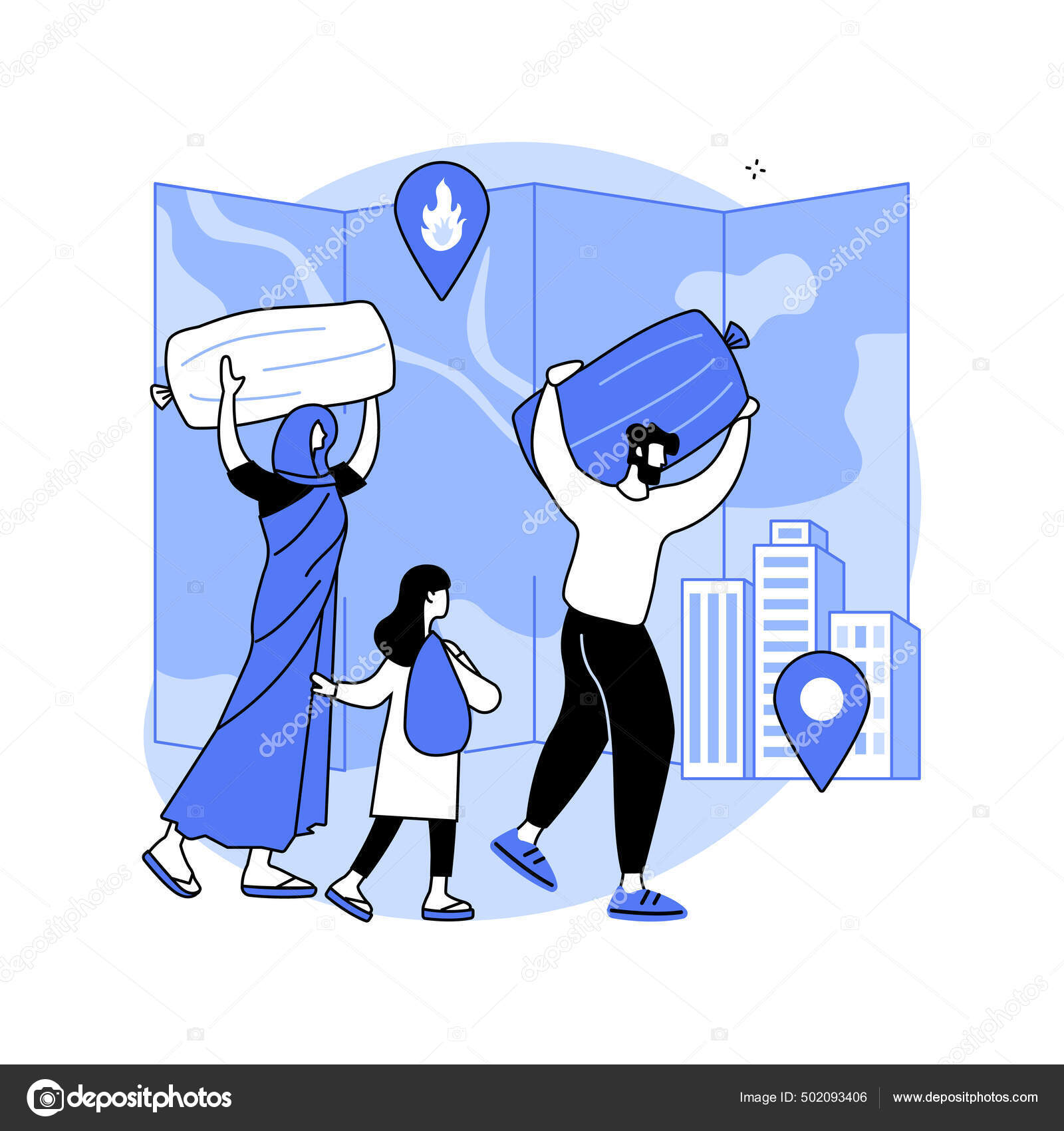 Internal migration abstract concept vector illustration. Stock Vector ...