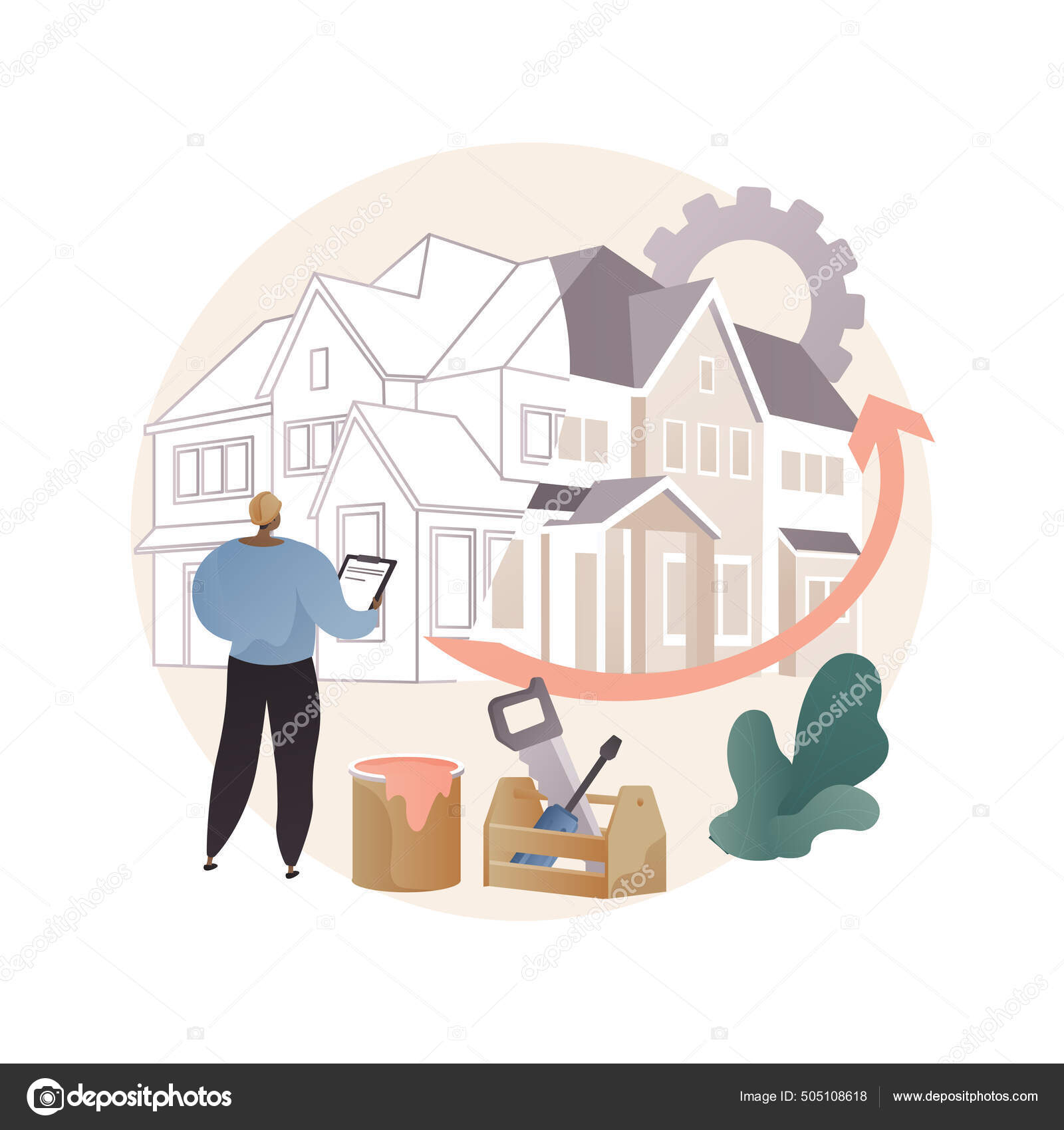 House renovation abstract concept vector illustration. Stock Vector by ...