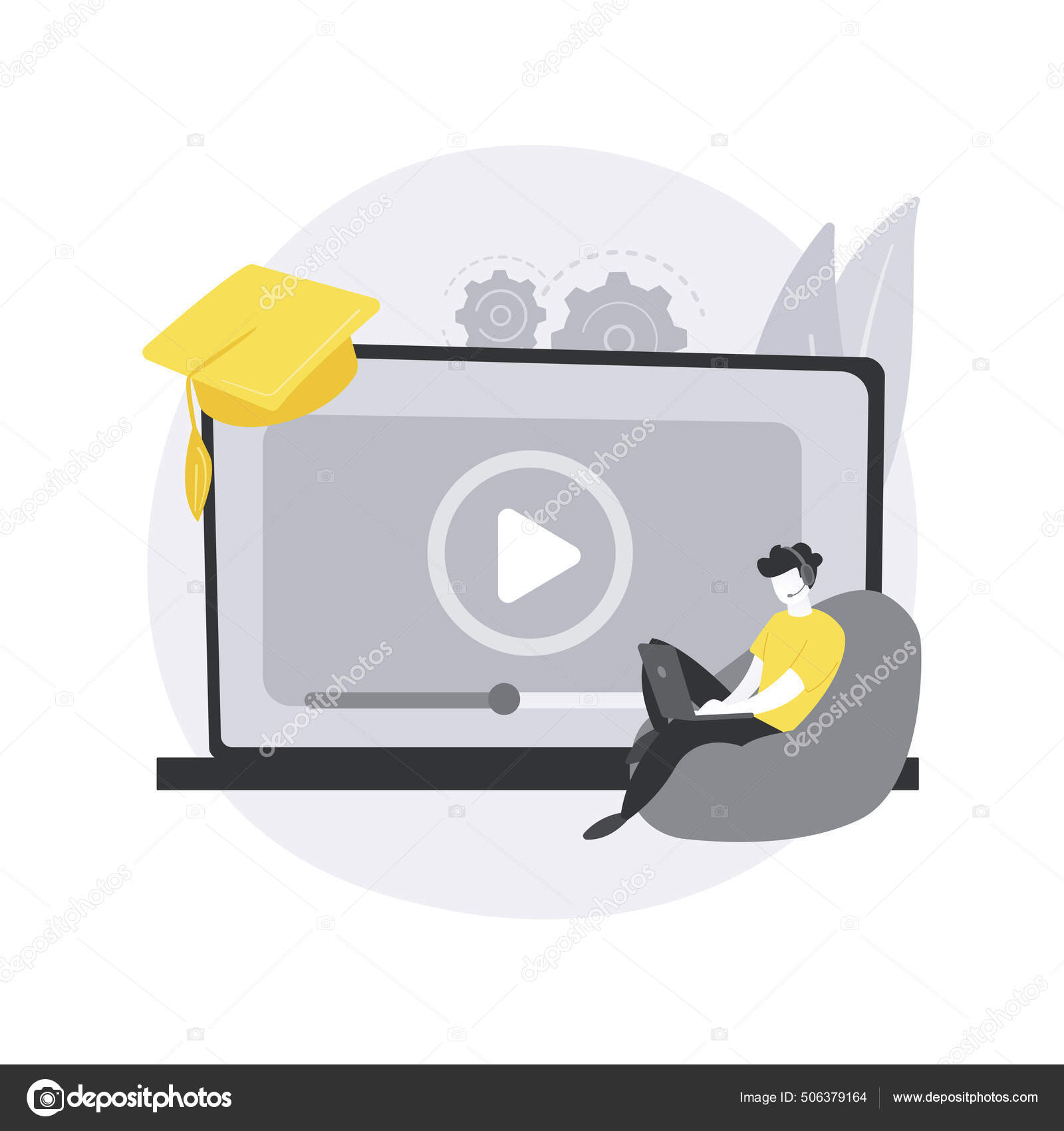 Video tutorial abstracto concepto vector ilustración. Vector de stock ...