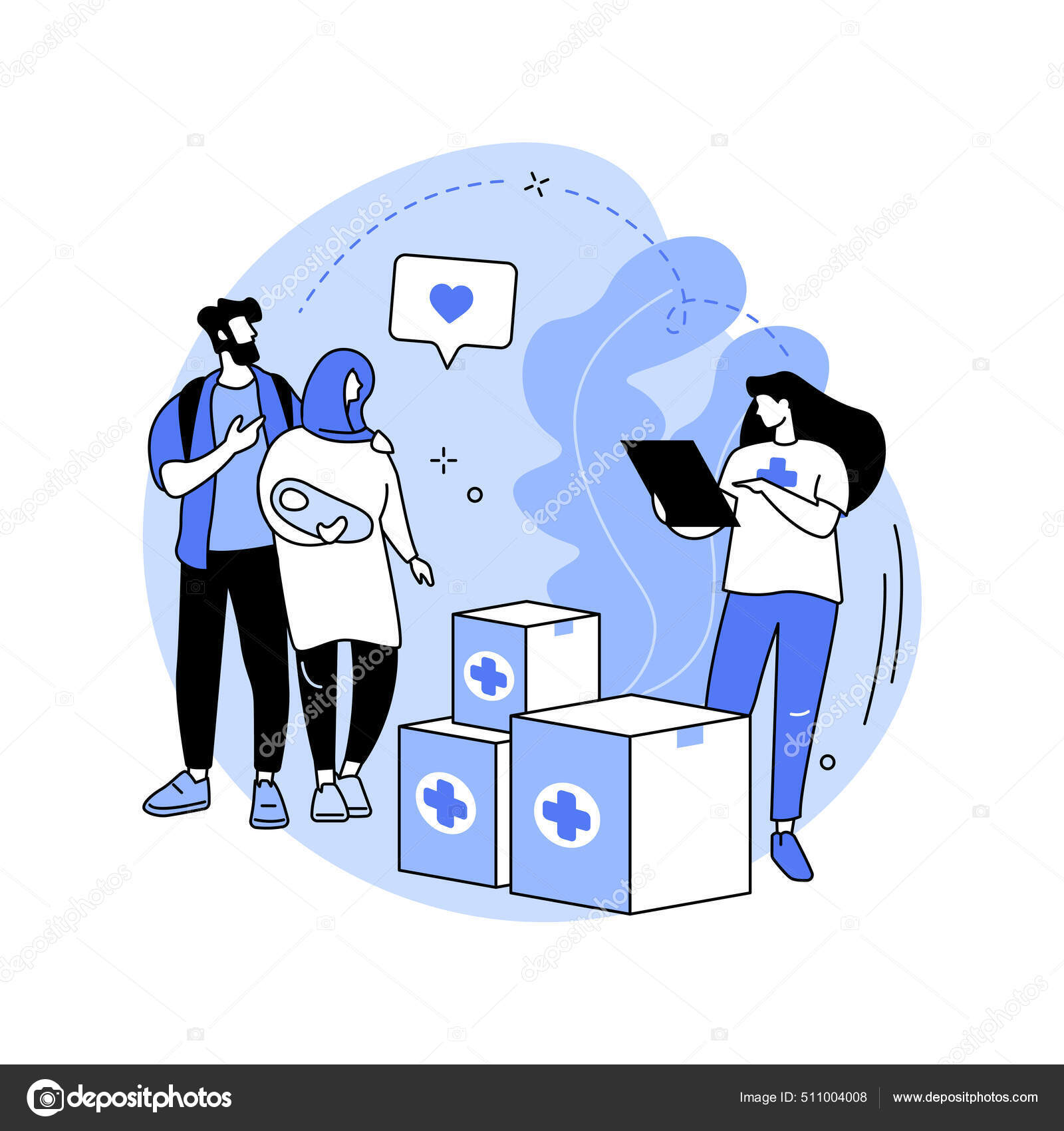 Ayuda a grupos desfavorecidos ilustración abstracta de vectores ...