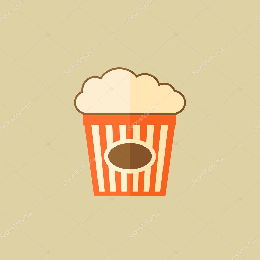 Popcorn Icon Flat