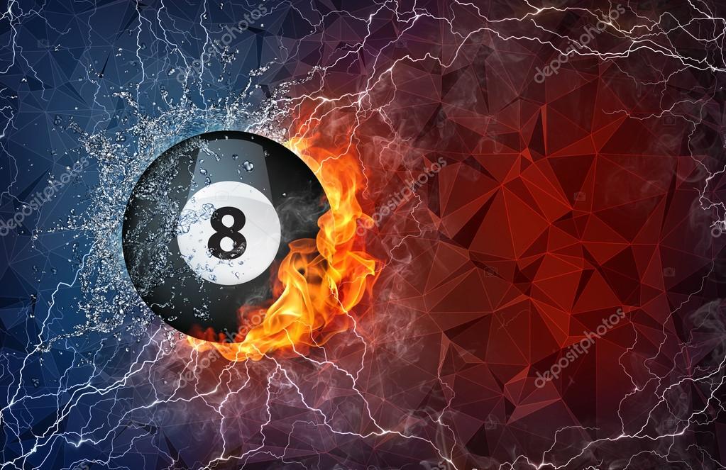 Billiard ball in fire and water Stock Photo by ©VisualGeneration 70693701