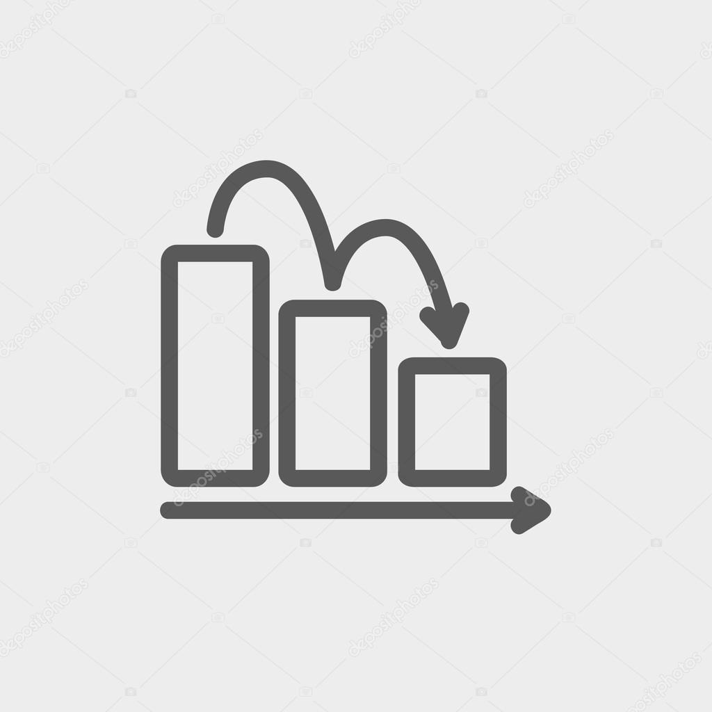 Business graph down thin line icon Stock Vector Image by ...