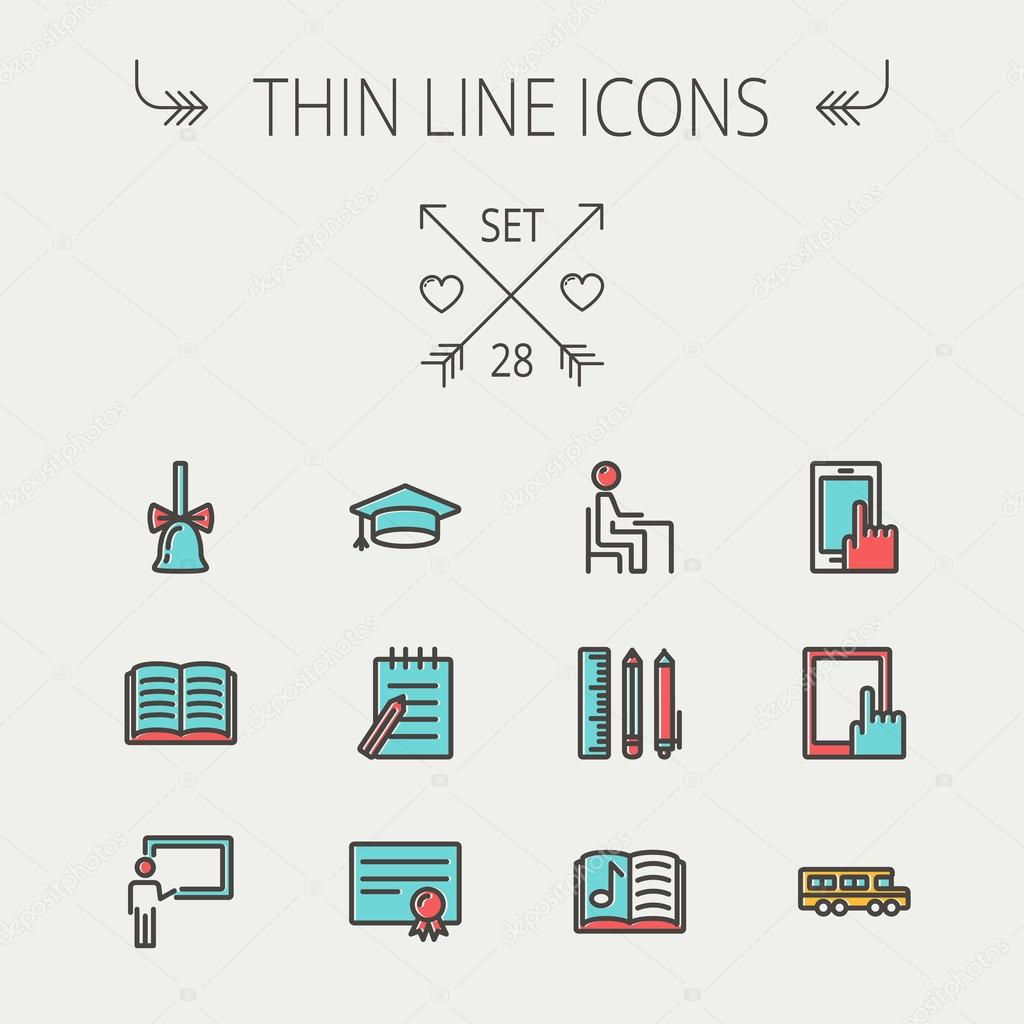 Education thin line icon set ⬇ Vector Image by © VisualGeneration ...