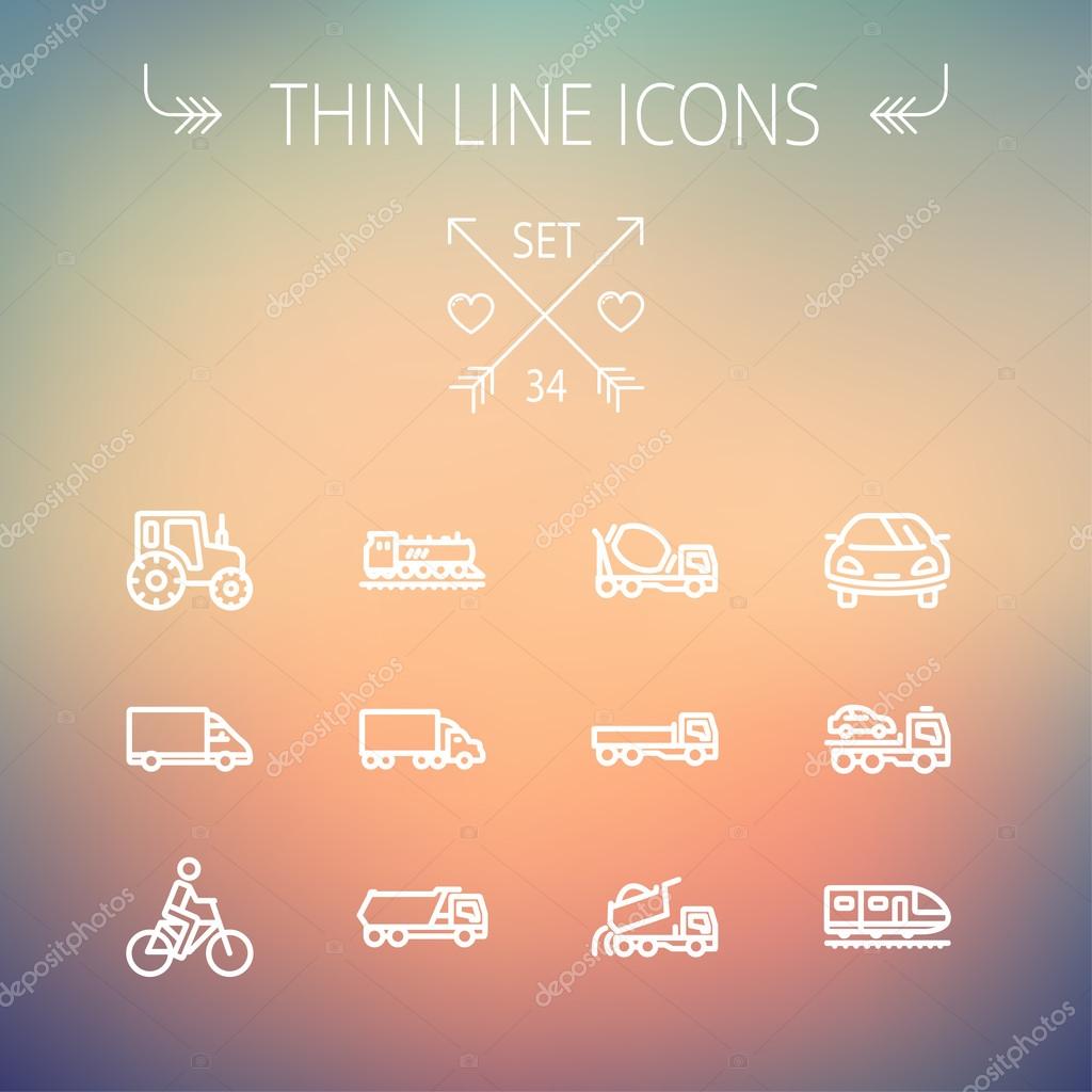 Transportation thin line icon set Stock Vector by ©VisualGeneration ...